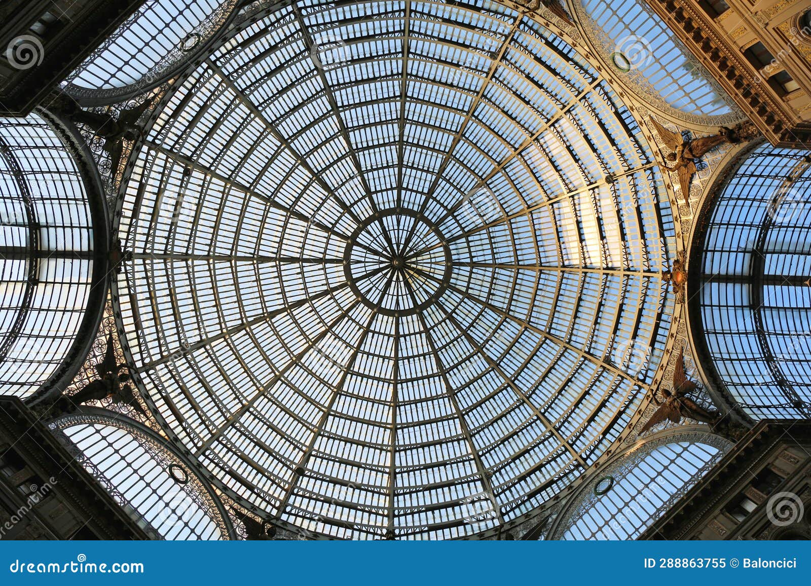 Glass Dome Naples Italy editorial image. Image of structure - 288863755