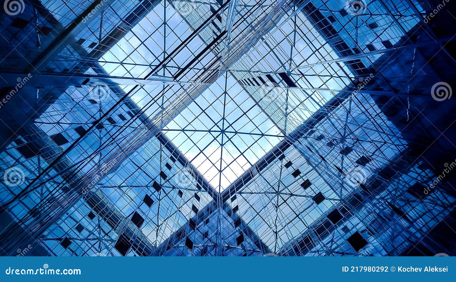 The Glass Dome of the Office Building and the Mirrored Facade ...