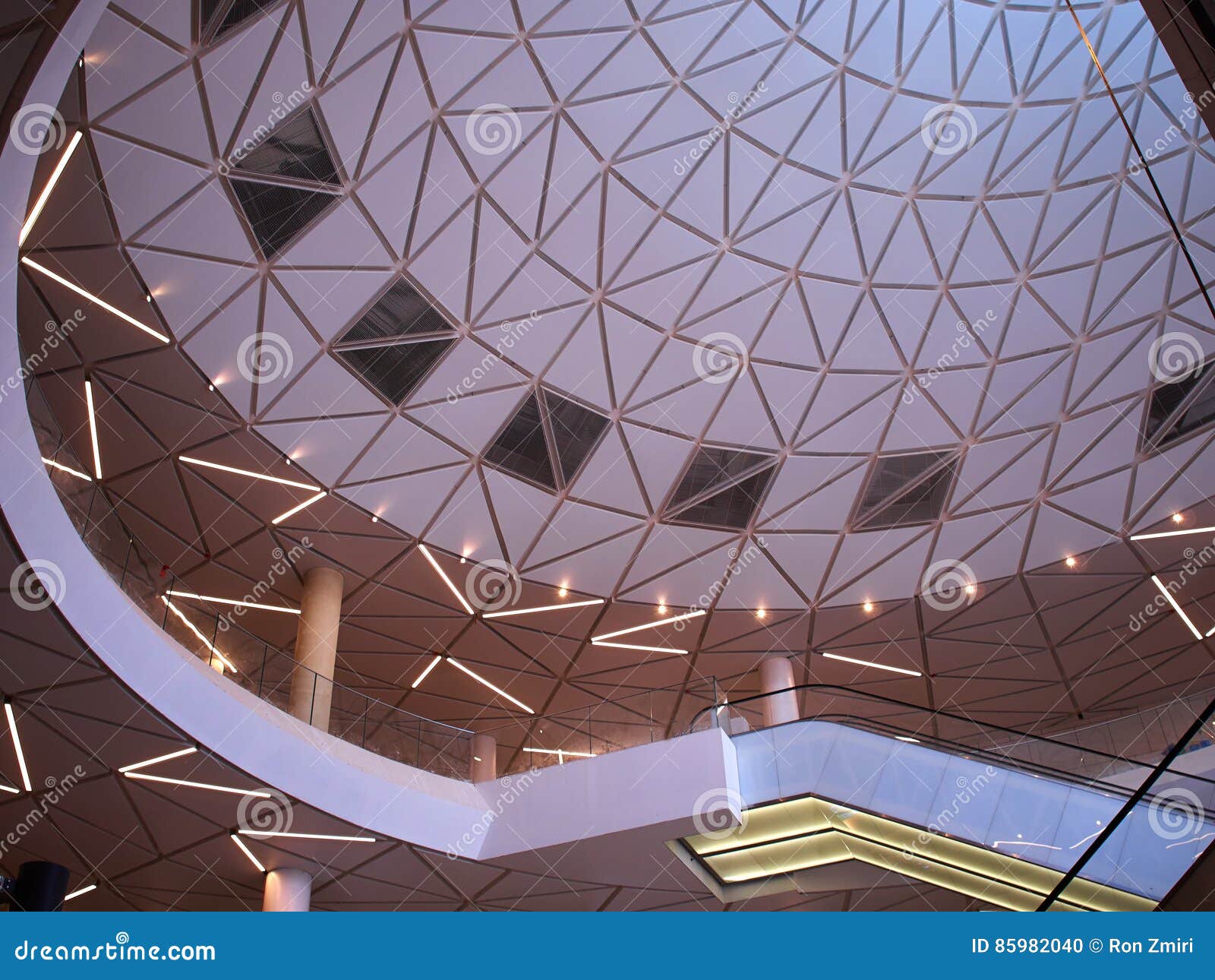 Glass Dome in a Shopping Mall Stock Photo - Image of pattern, roof ...