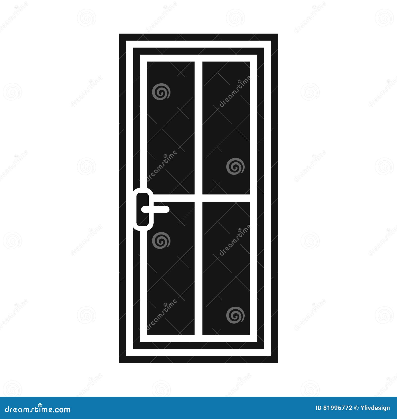 Glass Door Icon, Simple Style Stock Vector - Illustration of enter ...