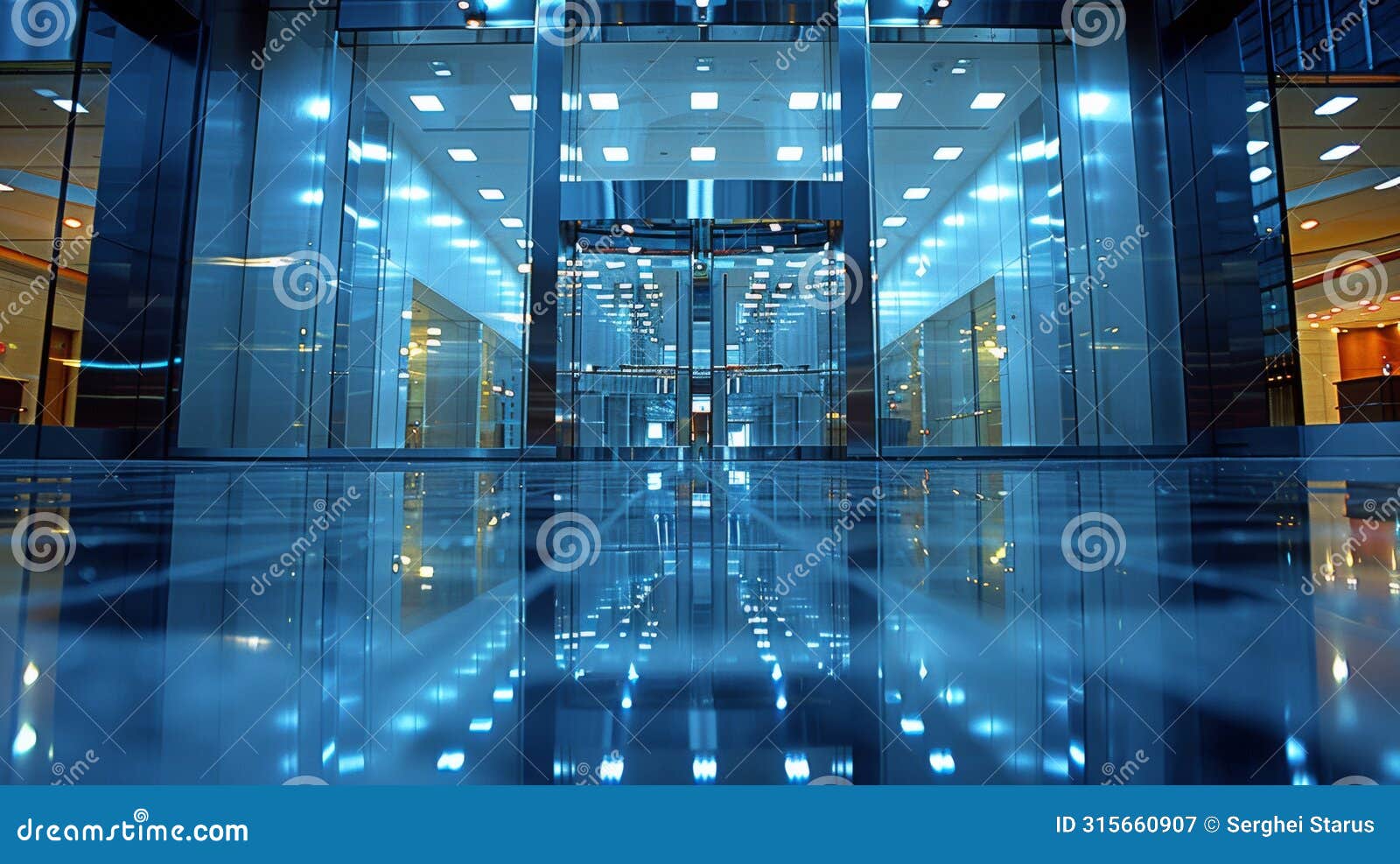 A Glass Door with a Reflection of the Inside and Outside, AI Stock ...
