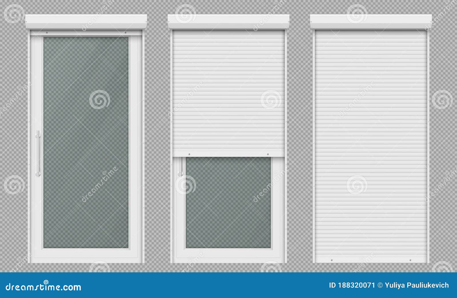 Rolling Shutter Door. Roller Garage Metal Gate. Electric Roll White ...