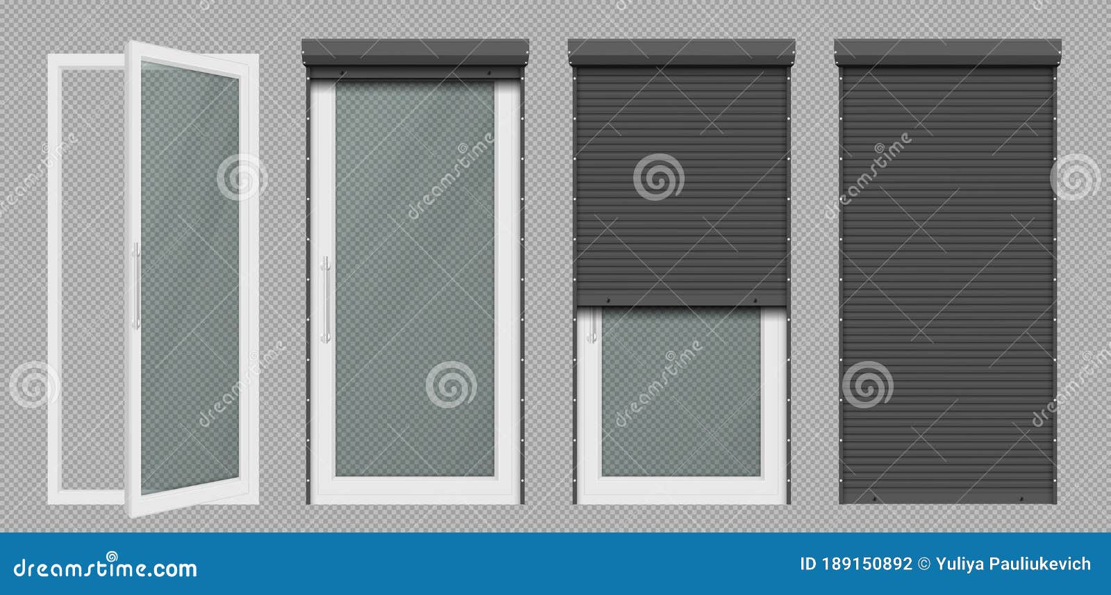 Rolling Shutter Door. Roller Garage Metal Gate. Electric Roll White ...