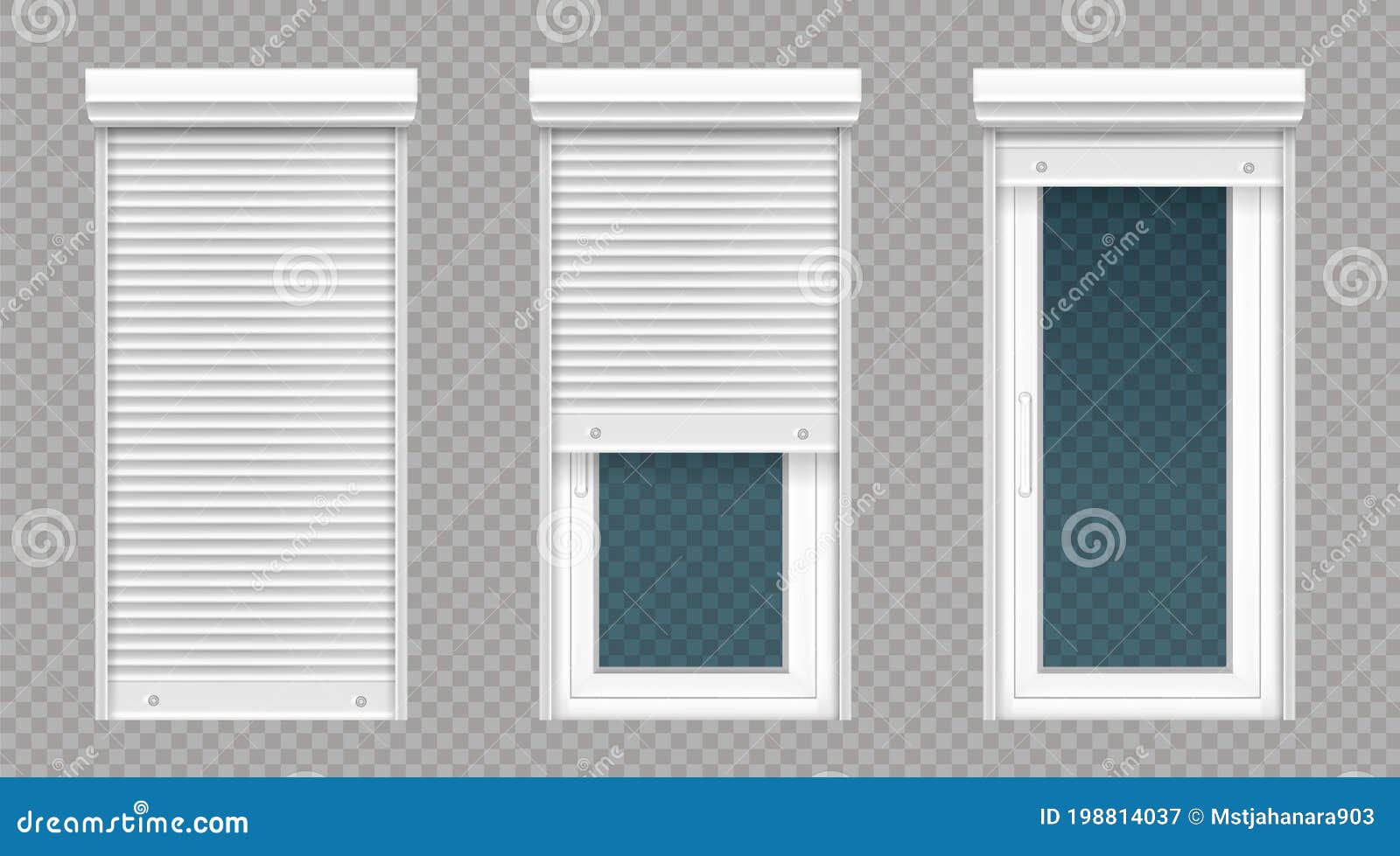 Window With Rolling Shutters Vector Illustration | CartoonDealer.com ...