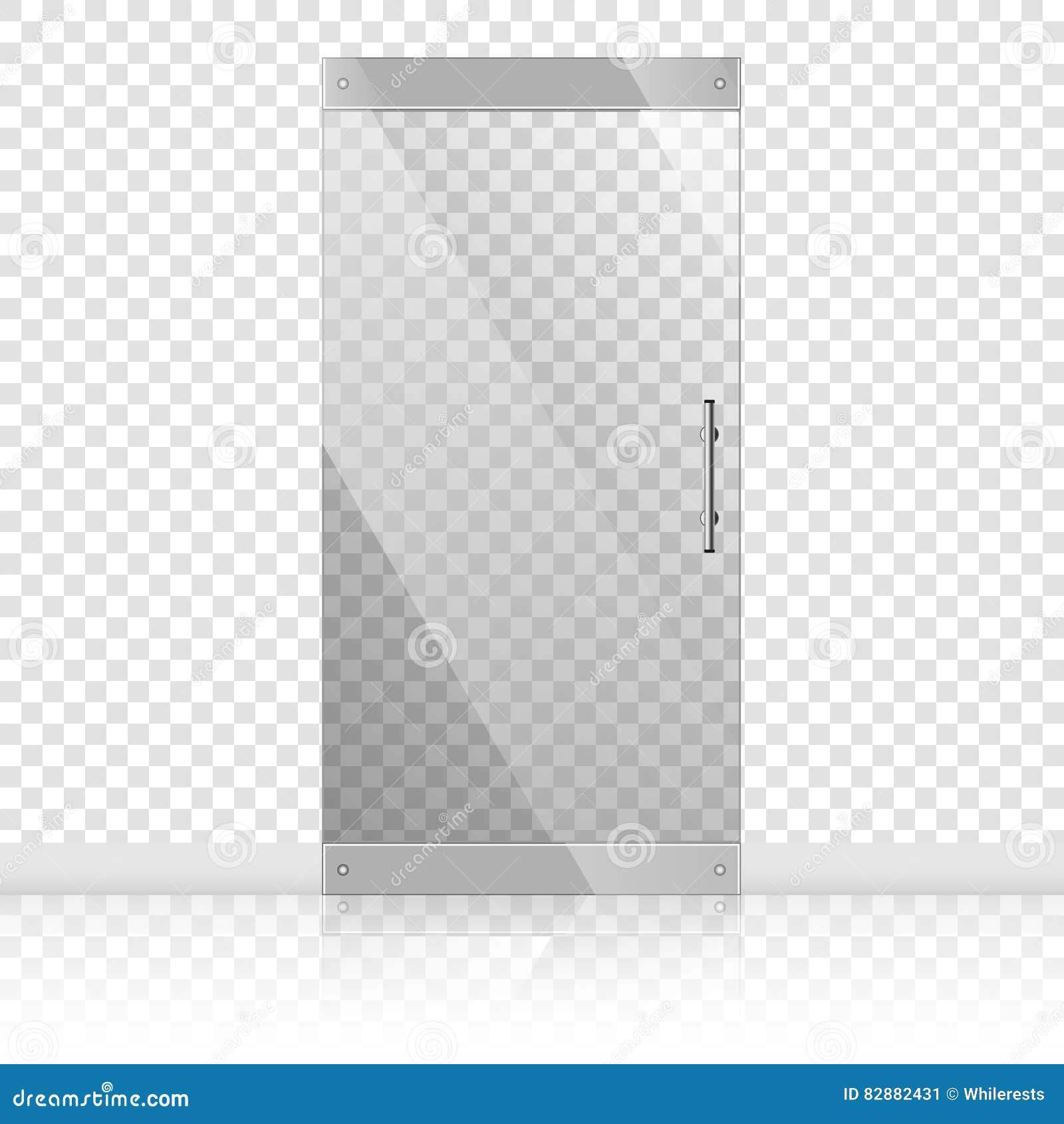 Glass Doors. Realistic Open And Closed Double Glass Mall And Store ...