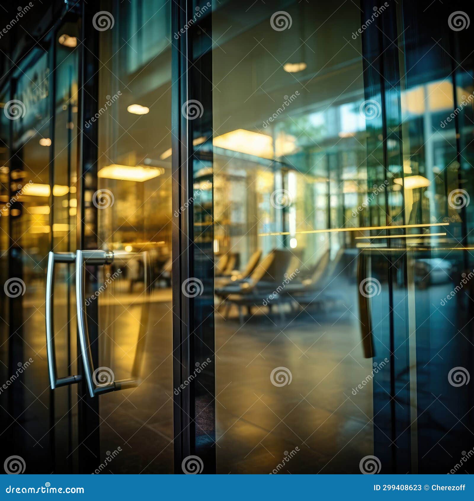 Glass Doors of Office Building Stock Image - Image of construction ...