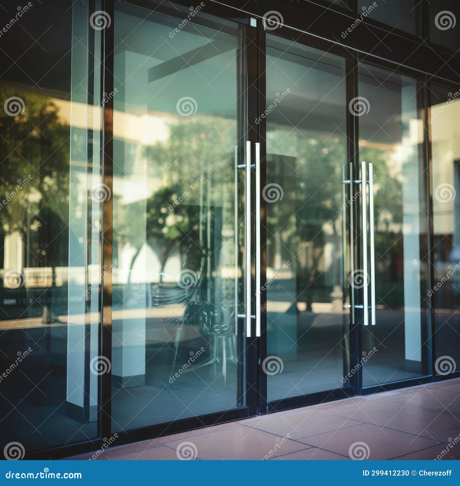 Glass Doors of Office Building Stock Photo - Image of office, store ...