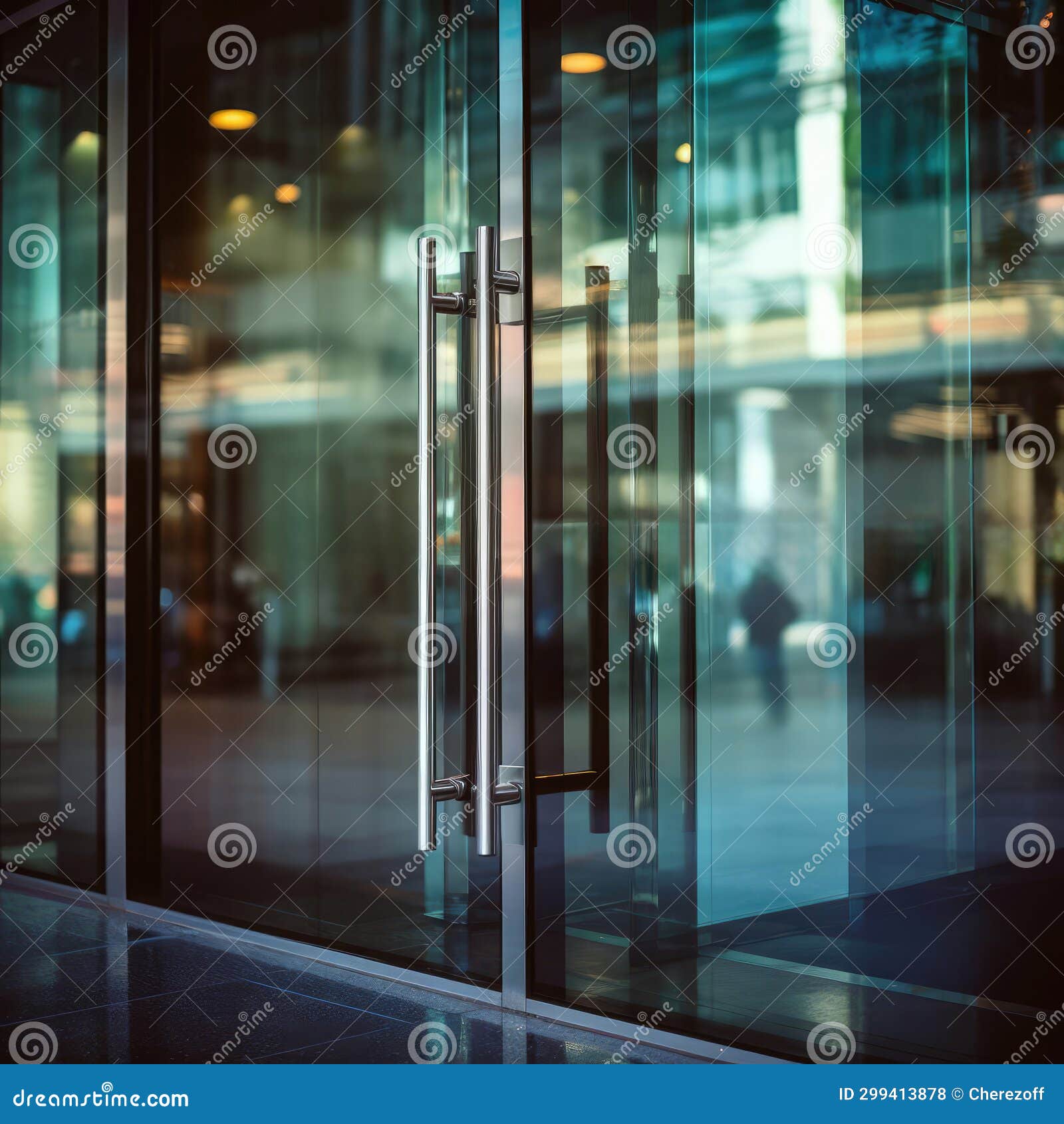 Glass Doors of Office Building Stock Photo - Image of interior, modern ...