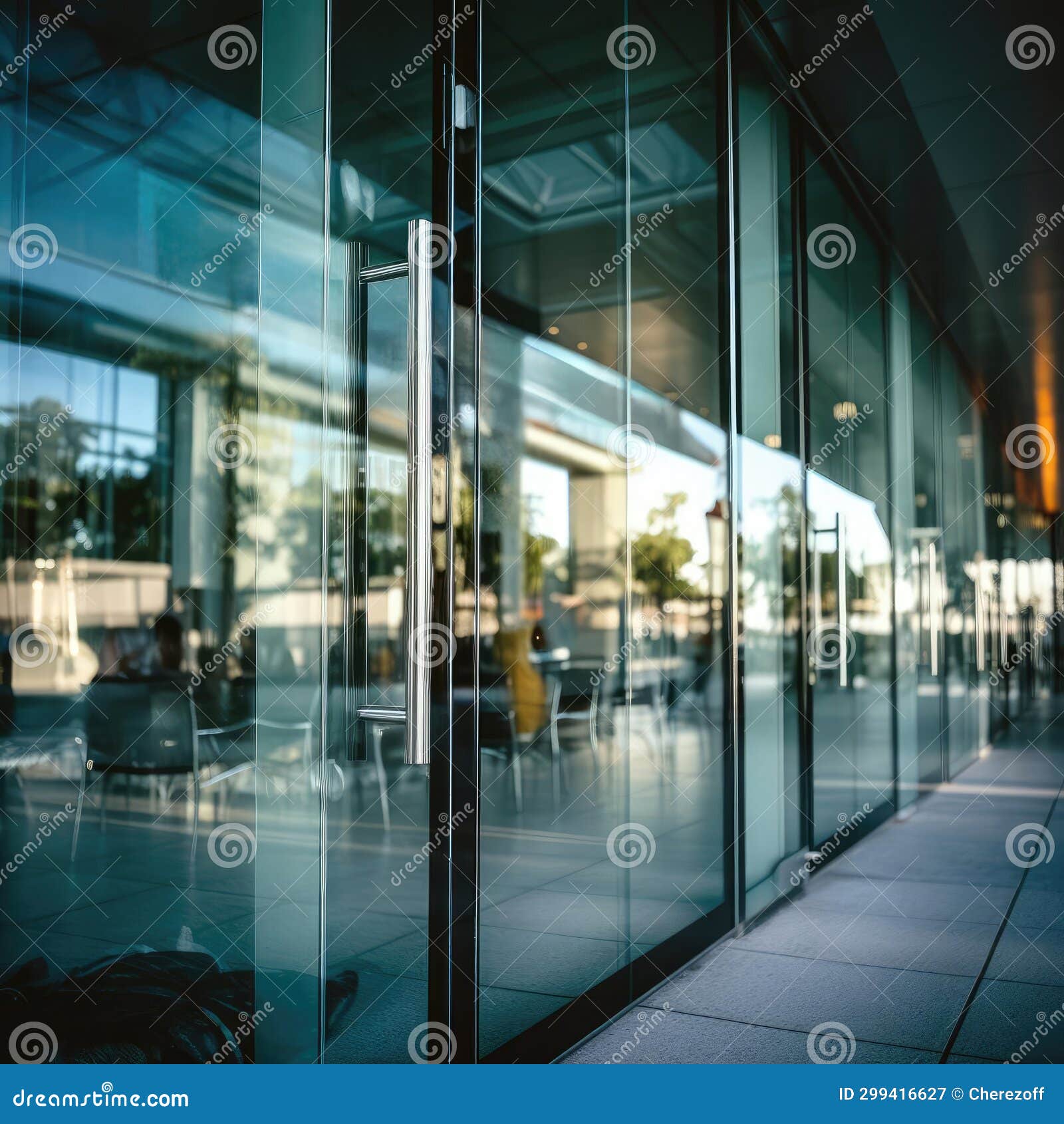 Glass Doors of Office Building Stock Image - Image of construction ...