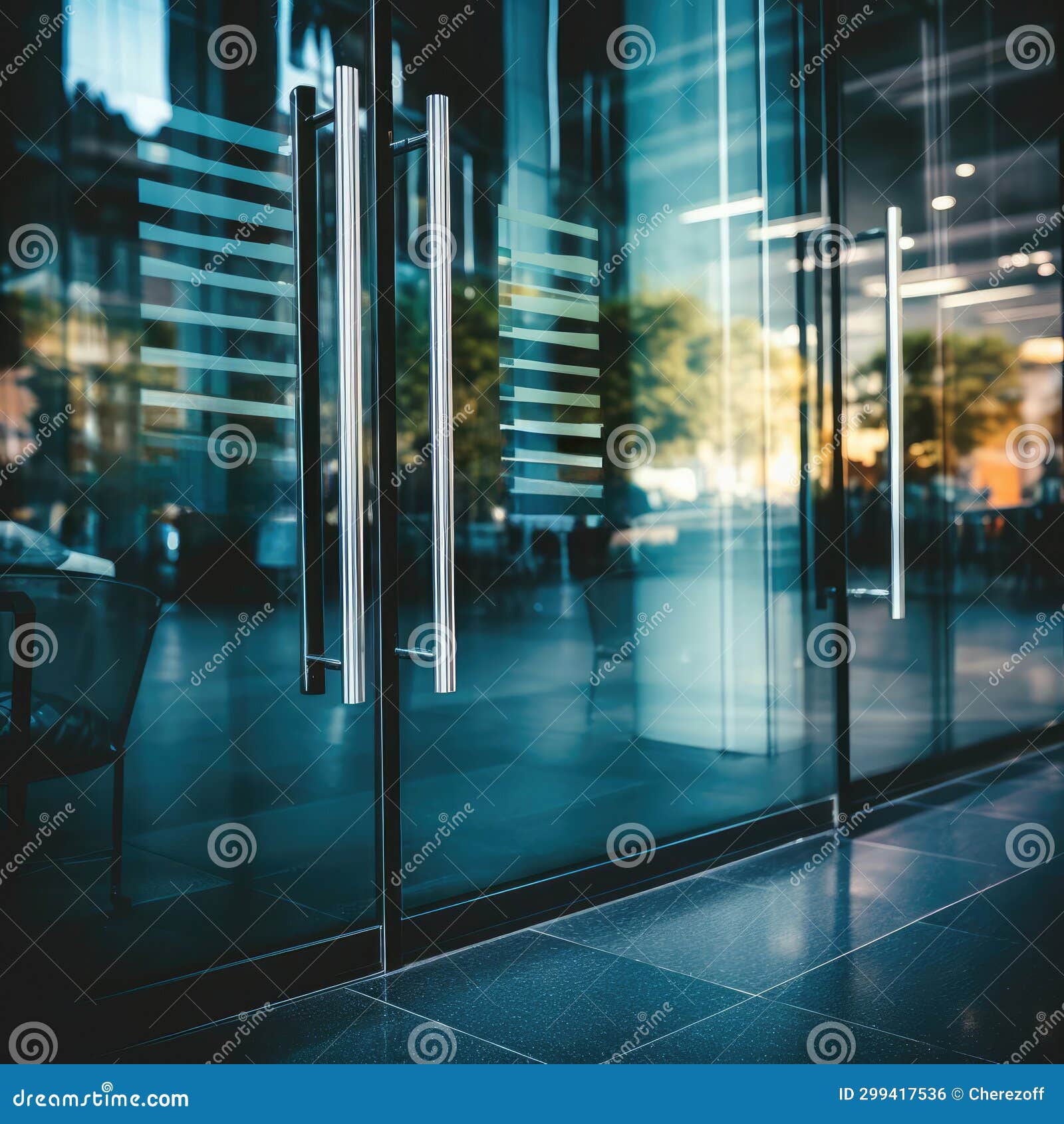 Glass Doors of Office Building Stock Photo - Image of construction ...