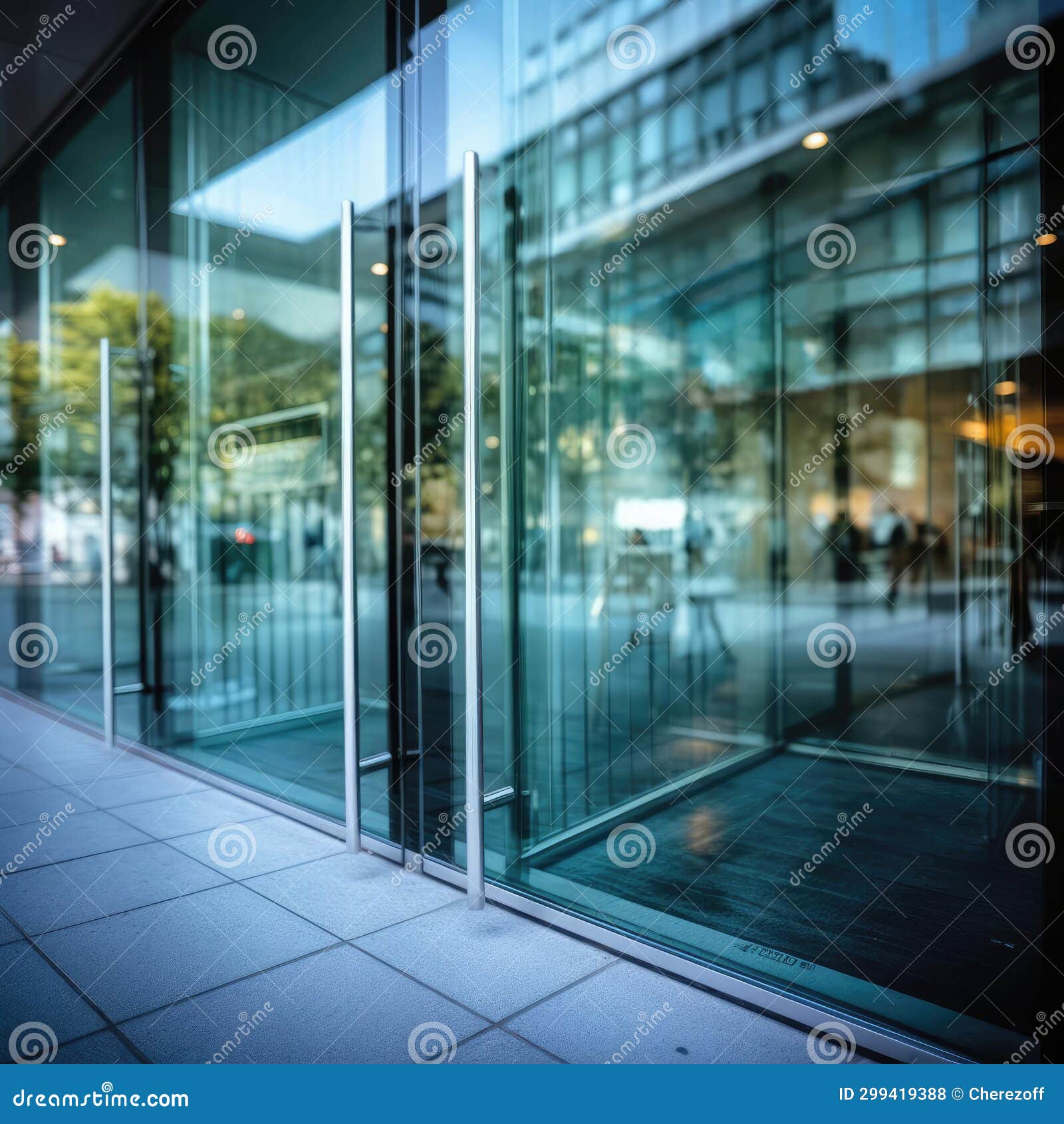Glass Doors of Office Building Stock Photo - Image of interior ...