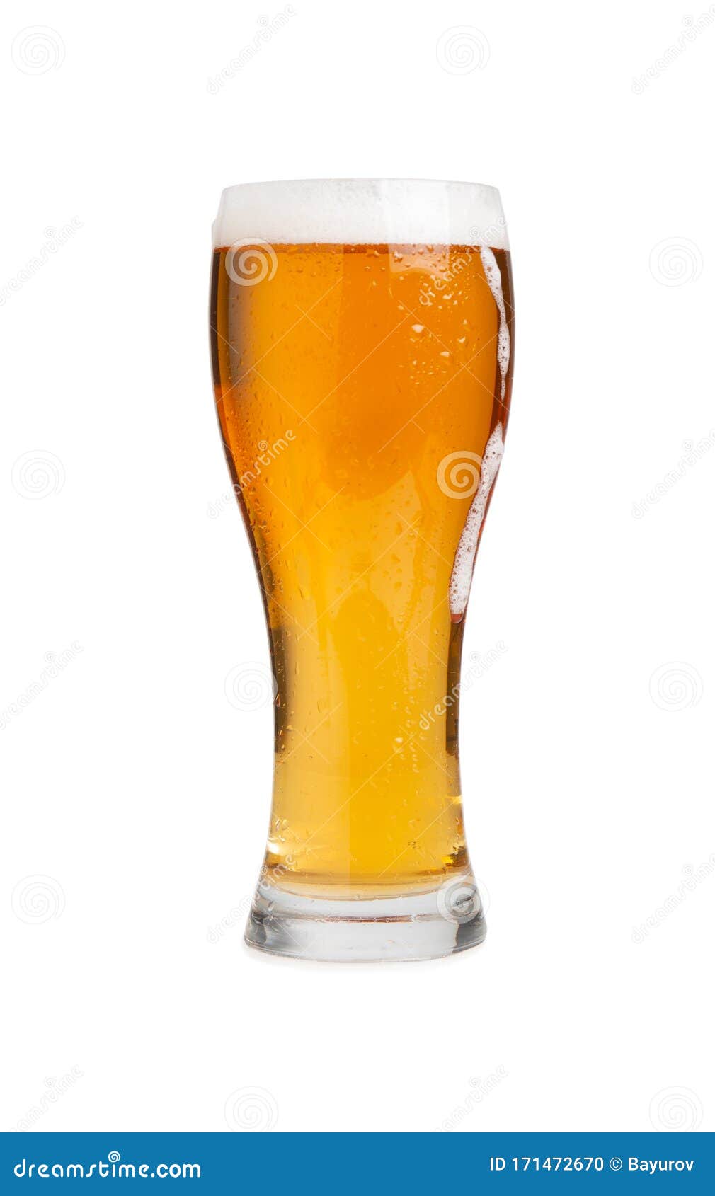 Glass of Draft Beer Isolated on White Background Stock Photo - Image of ...