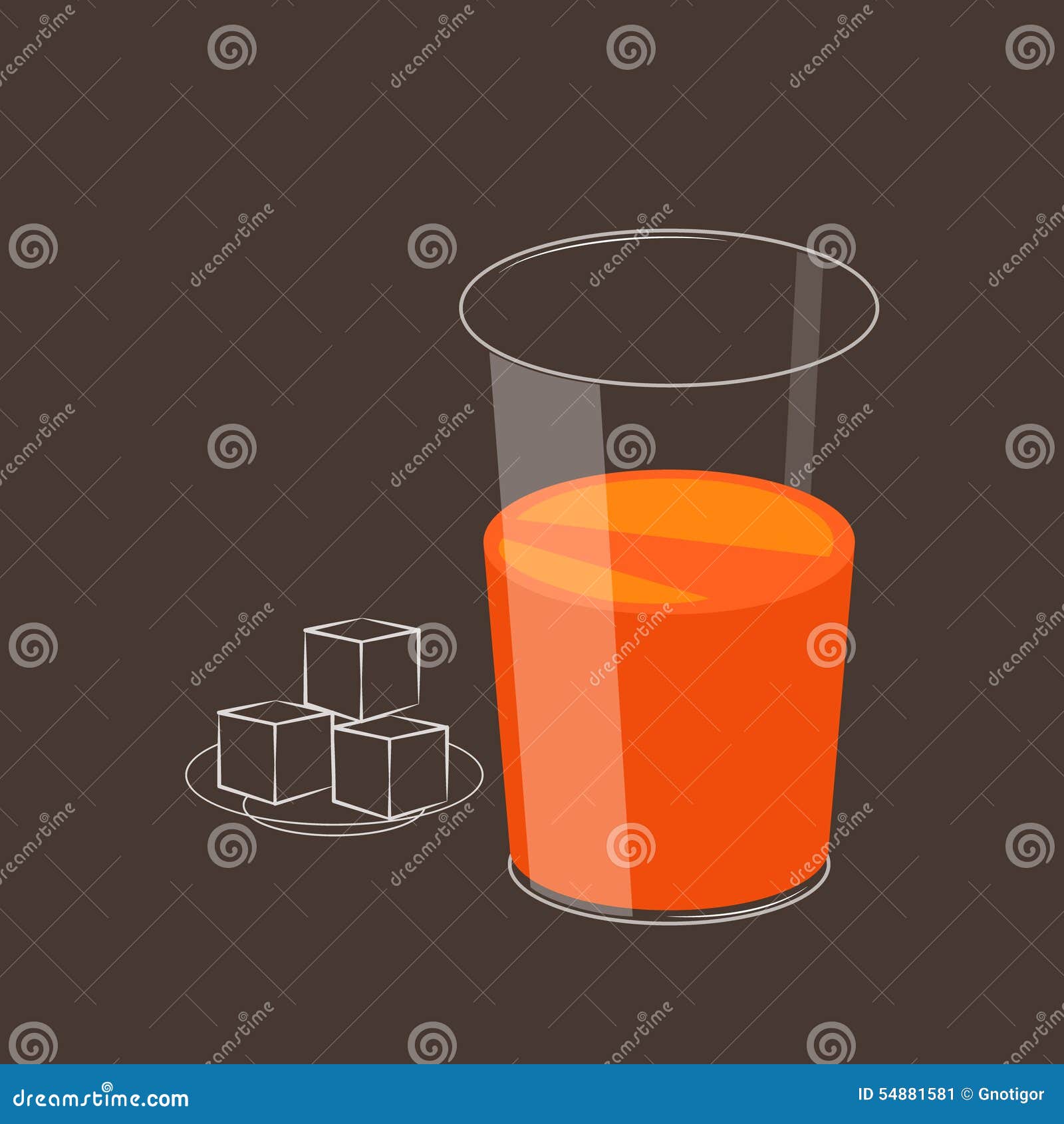 Glass of drink with ice stock vector. Illustration of outline - 54881581