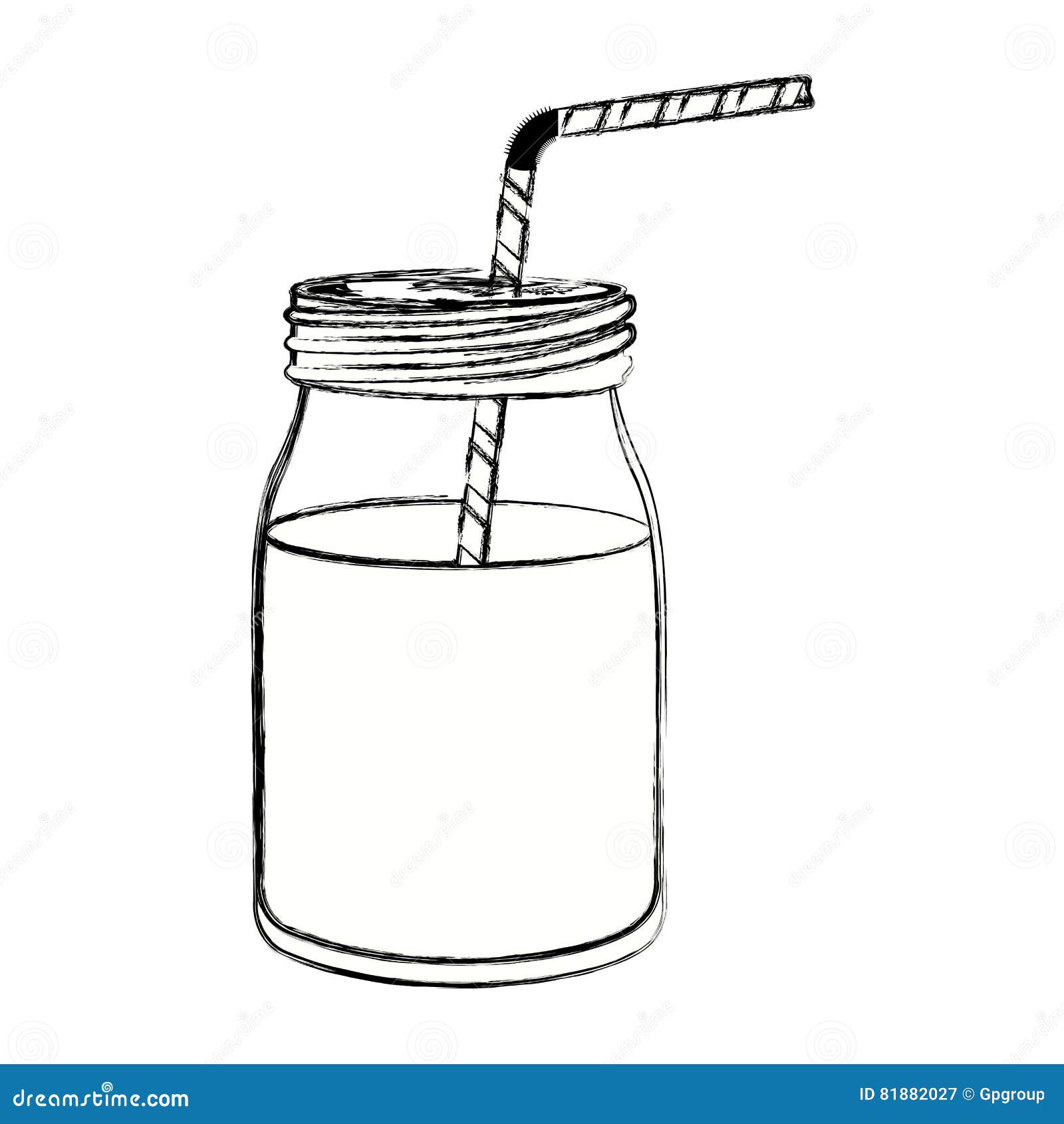 Glass with Drinking Straw Design Stock Illustration - Illustration of ...