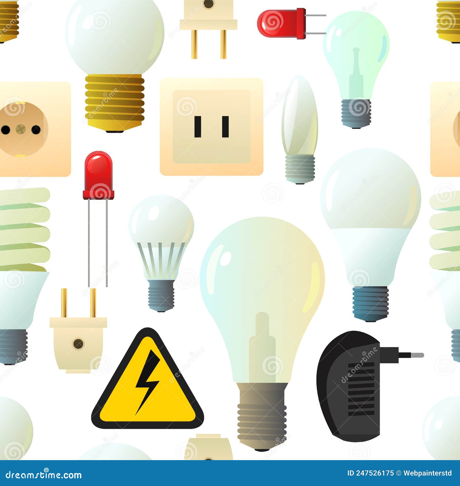 Glass Electric Light Bulb Electrical Outlet and Plug.. Lighting Device ...