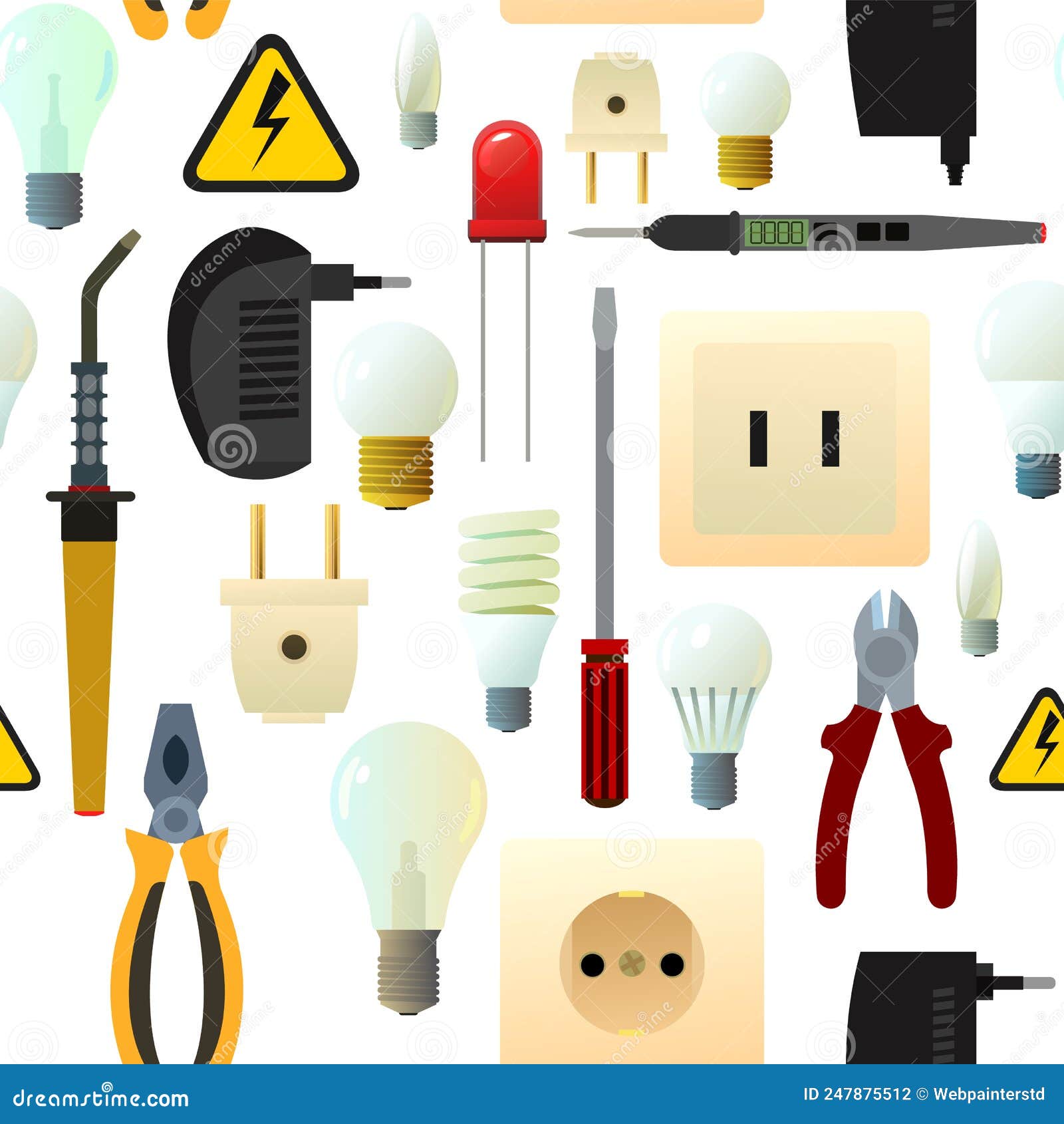 Glass Electric Light Bulb. Lighting Device Electrical Outlet and Plug ...