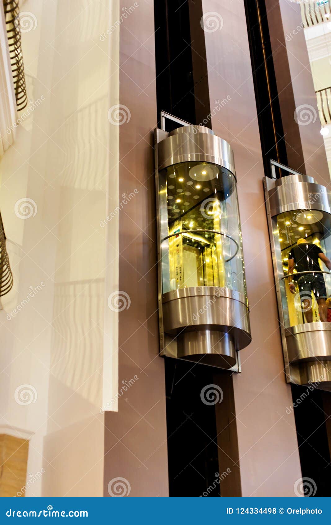 Glass Elevator in the Modern Building Editorial Stock Photo - Image of ...