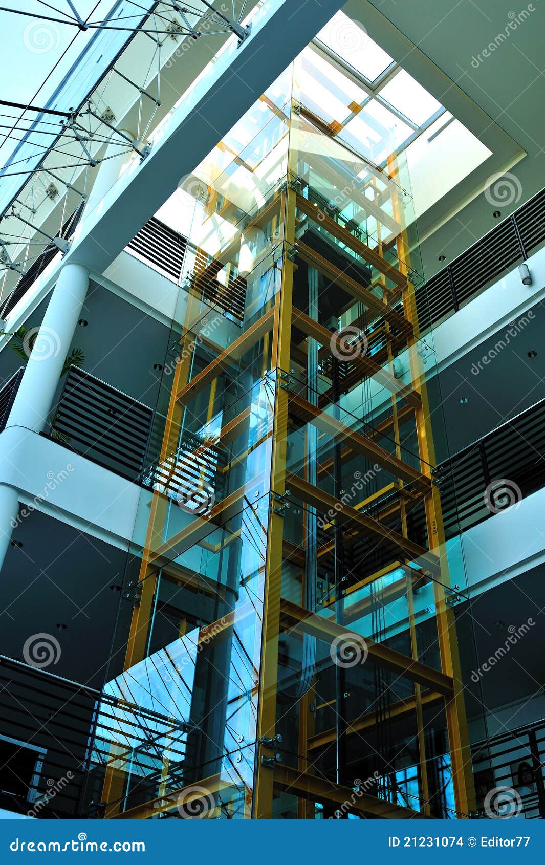 New glass elevator stock photo. Image of transportation - 21231074