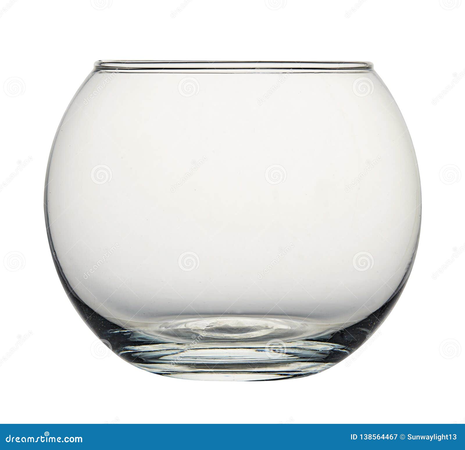 Glass Empty Container Round Shape Isolated on White Background. Stock ...