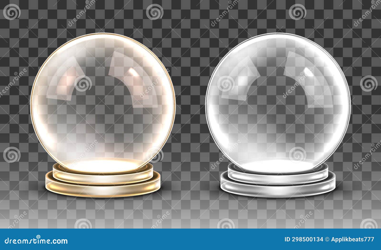 Glass Empty Magic Ball. Vector Transparent Snow Globe Stock Vector ...