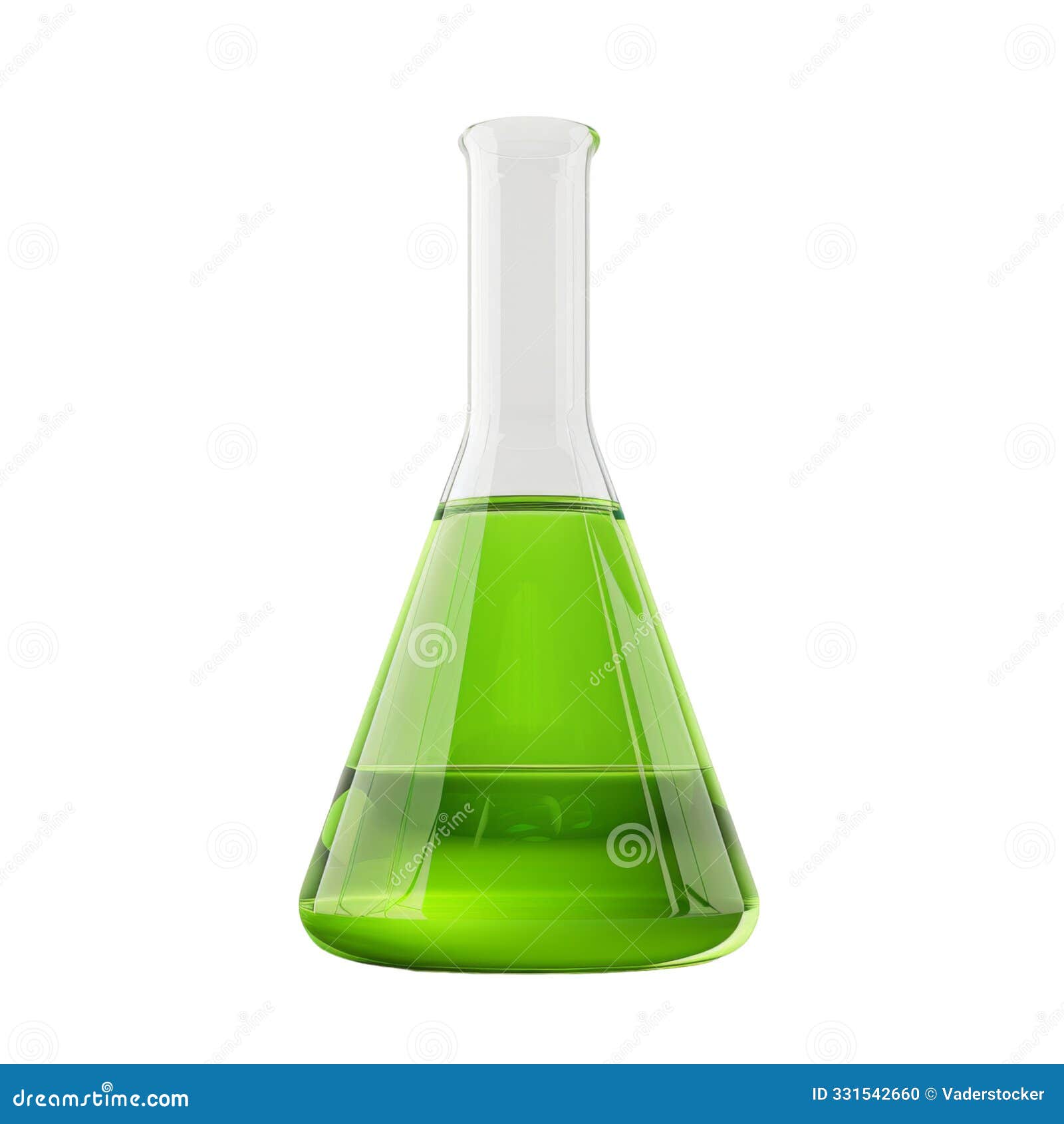 Glass Erlenmeyer Flask Filled with Green Liquid Stock Illustration ...