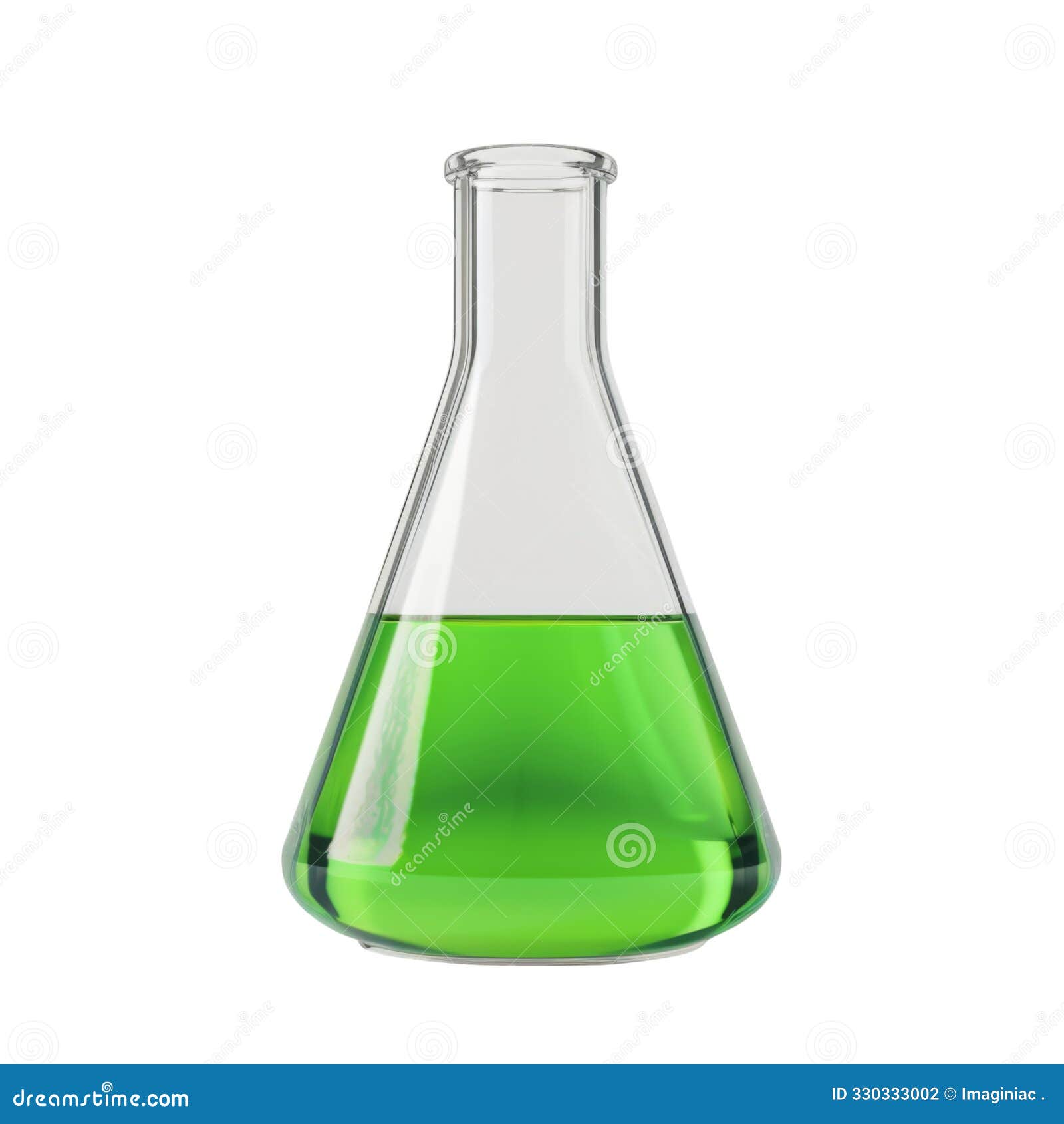 Glass Erlenmeyer Flask Filled with Green Liquid Stock Illustration ...