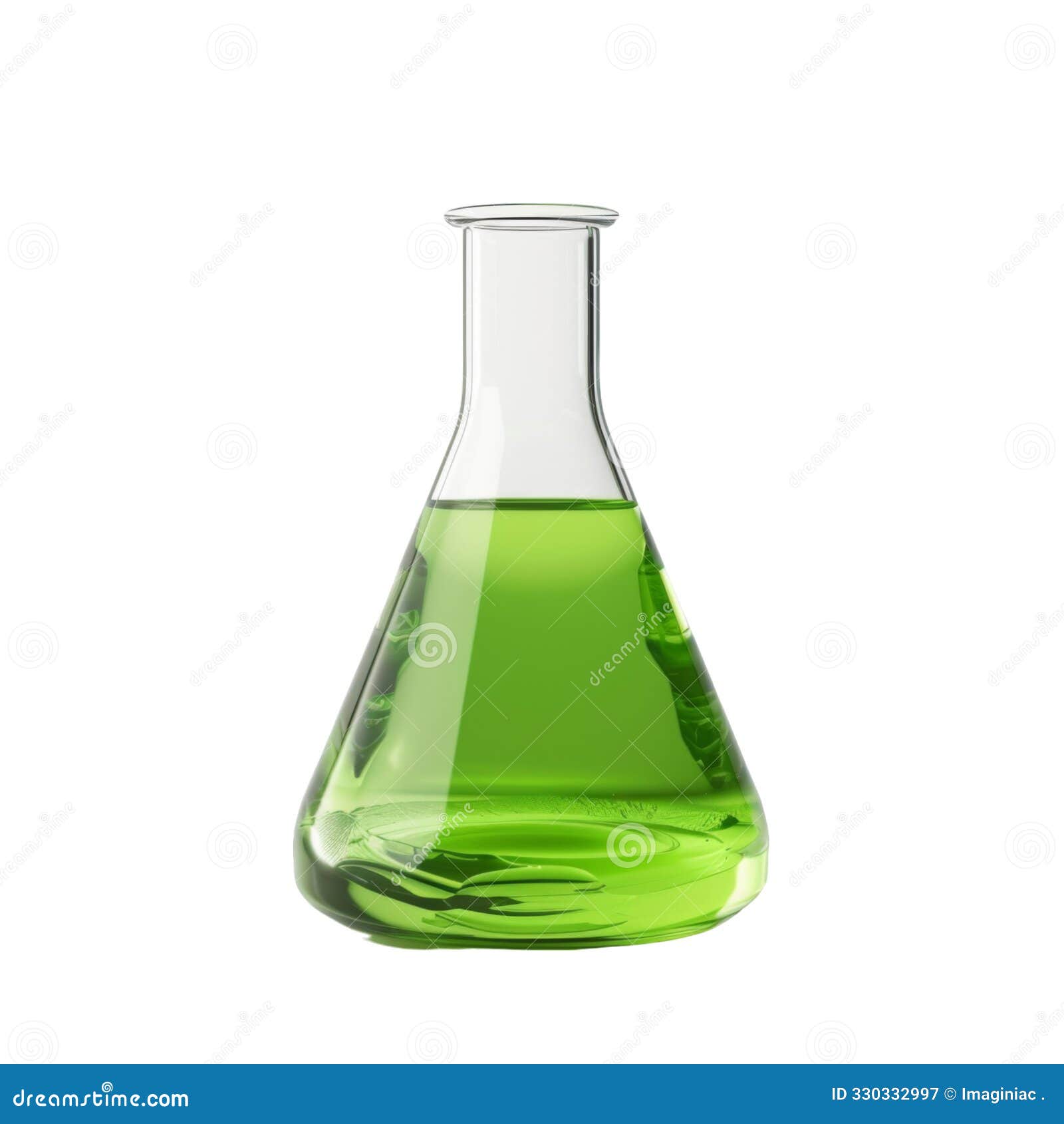 Glass Erlenmeyer Flask Filled with Green Liquid Stock Illustration ...