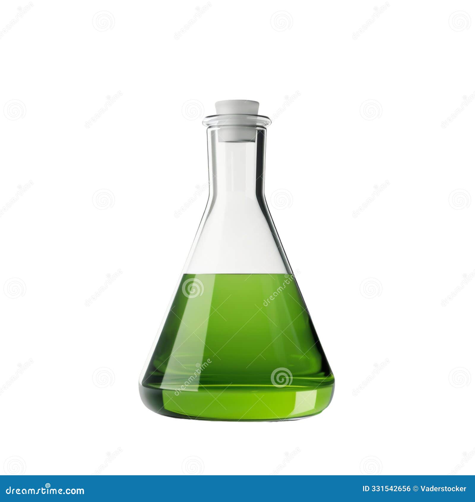 A Glass Erlenmeyer Flask Filled With Green Liquid Royalty-Free Stock ...