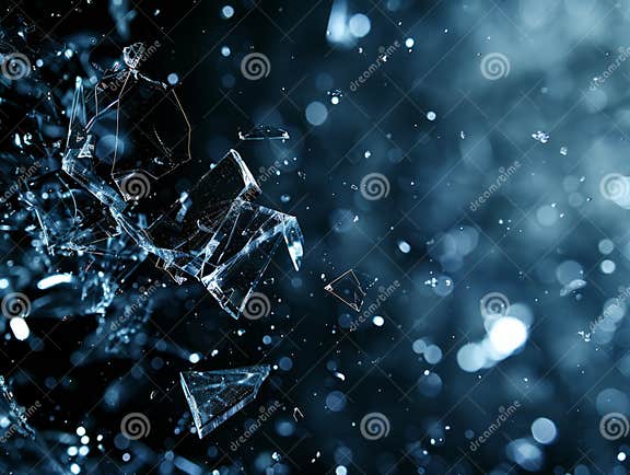 Glass Exploding in Slow Motion, with Fragments Suspended in Mid-air ...