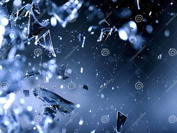 Glass Exploding in Slow Motion, with Fragments Suspended in Mid-air ...