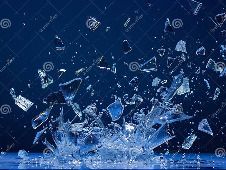Glass Exploding in Slow Motion, with Fragments Suspended in Mid-air ...
