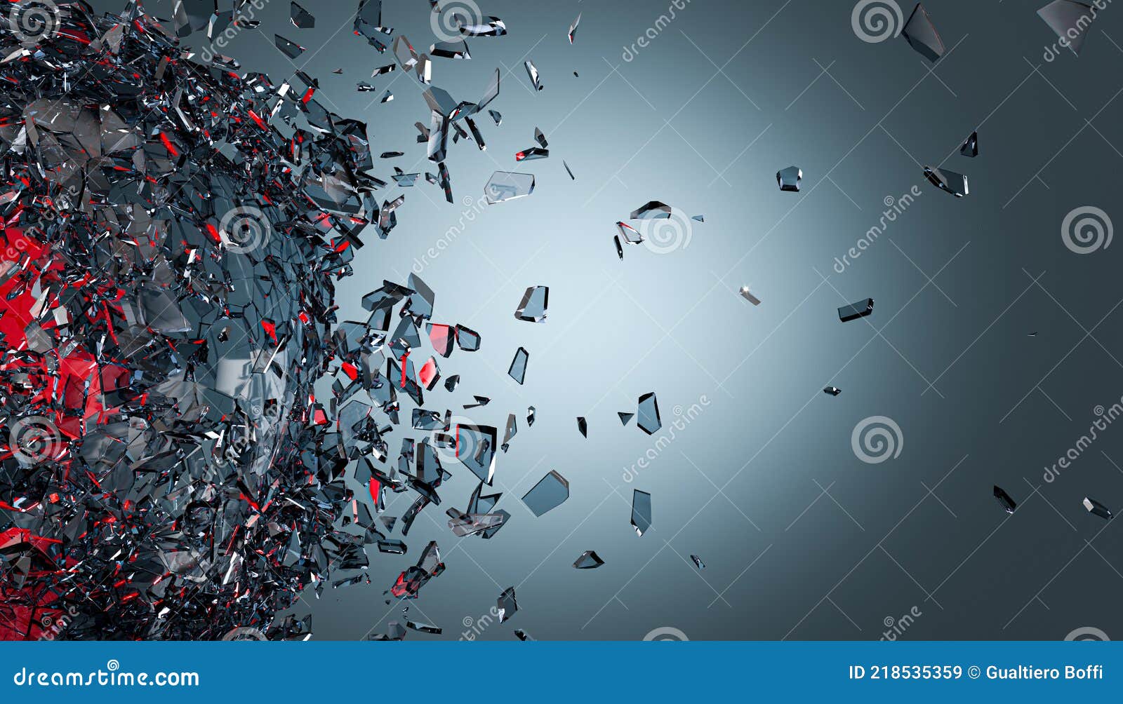 Glass Explosion with Red Lights Stock Illustration - Illustration of ...