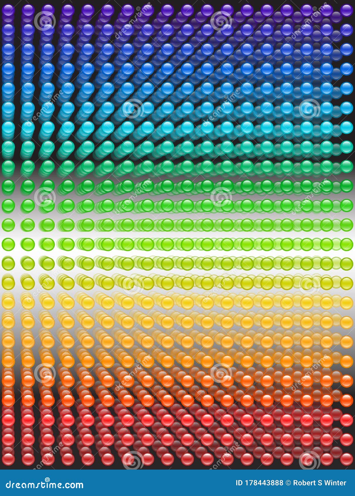 Layers of Rainbow Glass Balls Exploding Out and To Right Stock Vector ...