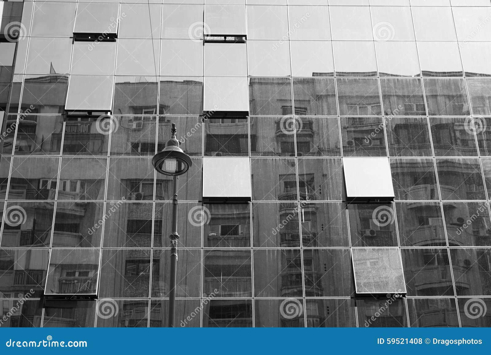 Glass facade black white stock photo. Image of facade - 59521408