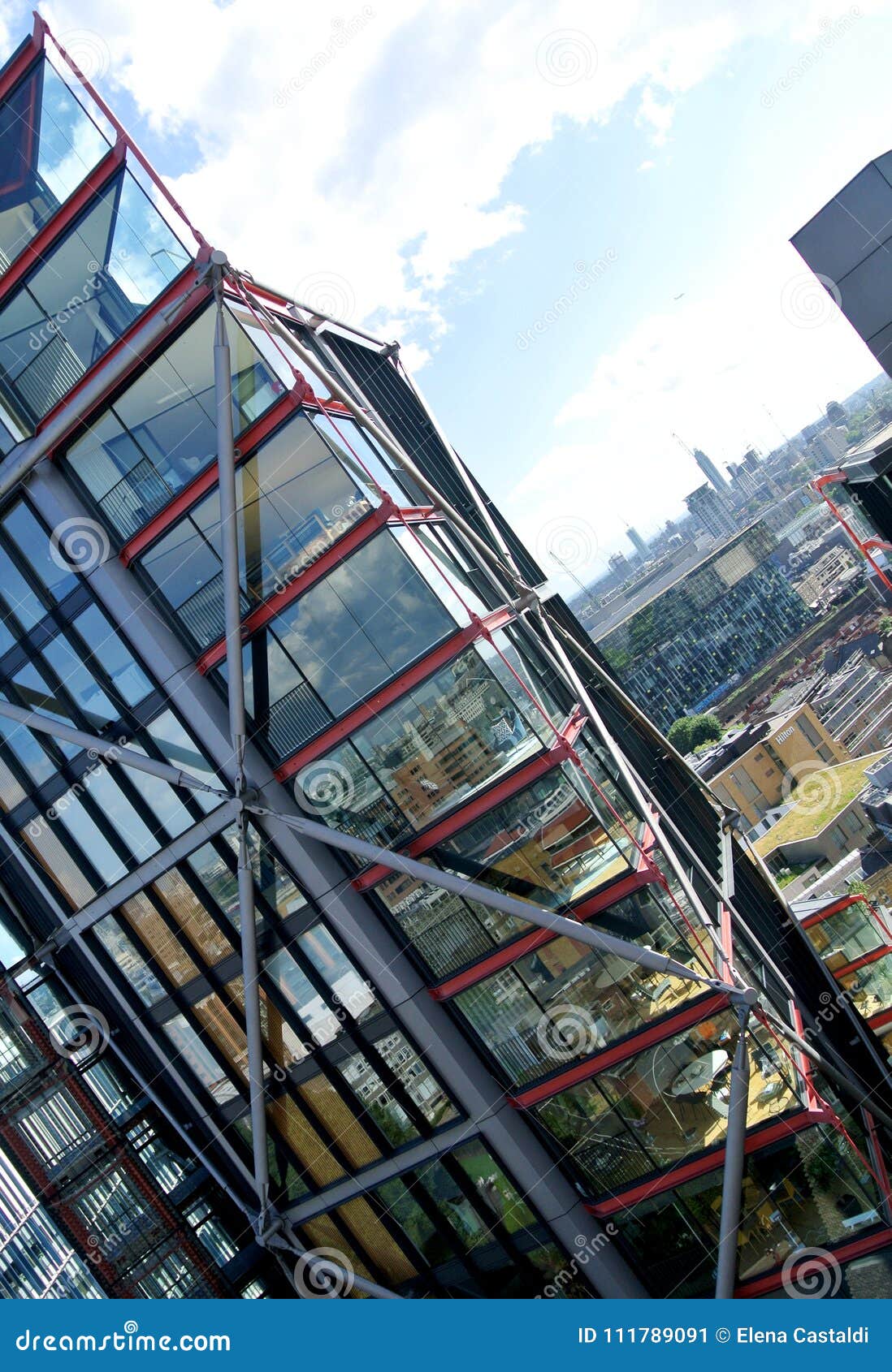 Glass Facade of the Building Stock Image - Image of building, england ...