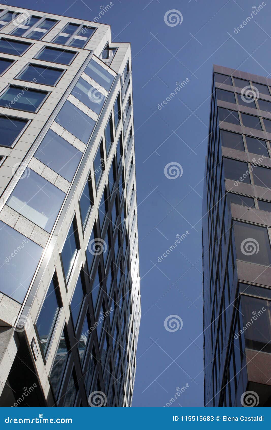 Glass Facade of the Building Stock Image - Image of england, skyscraper ...