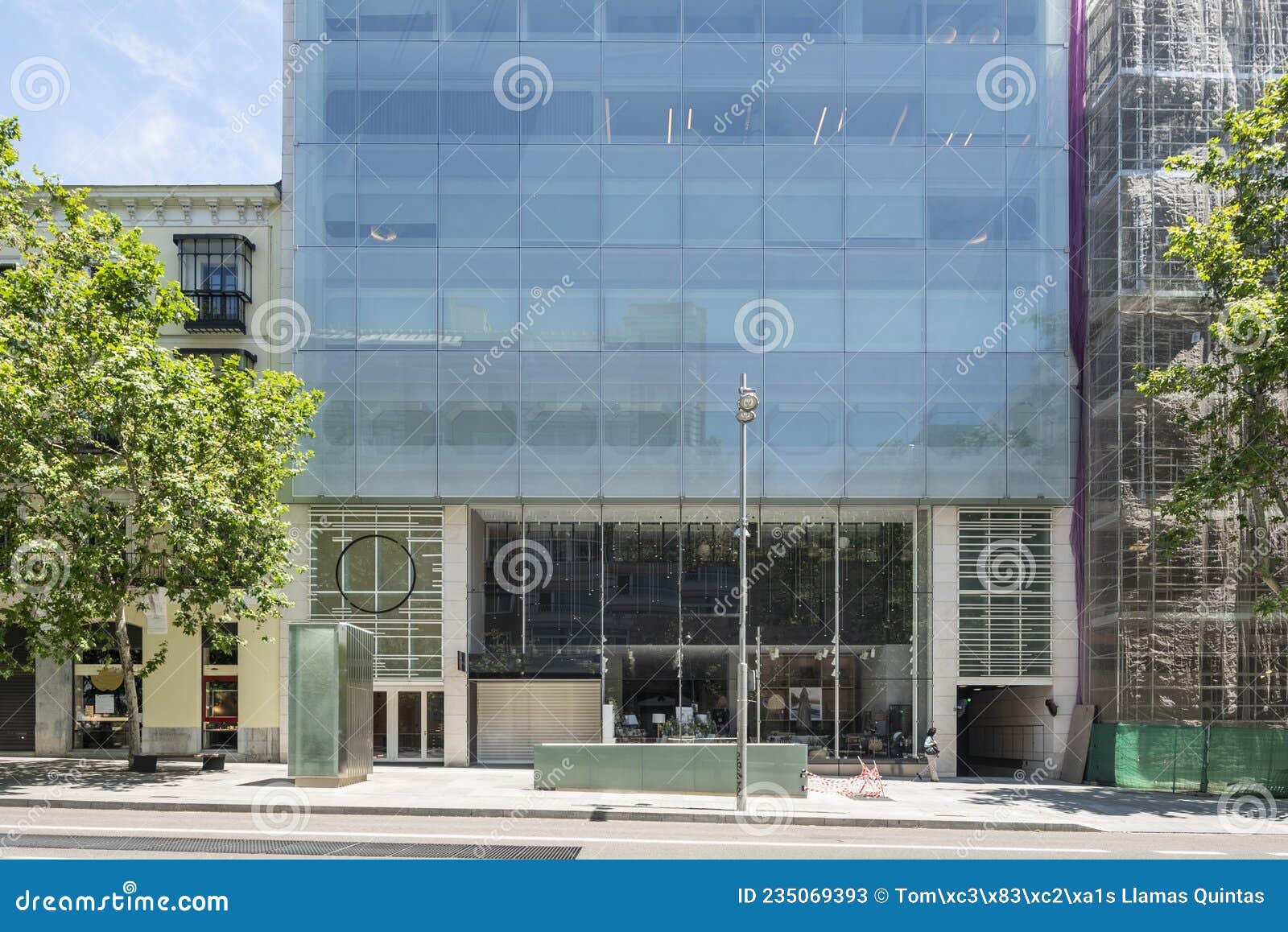 Glass Facade of a Commercial Stock Image - Image of european, town ...