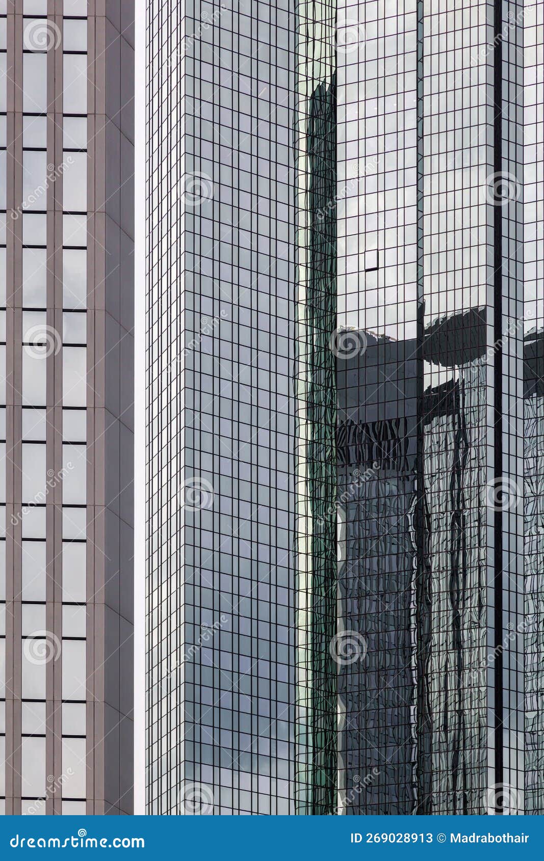 Glass Facade of a Modern High Rise Stock Image - Image of grid, blue ...