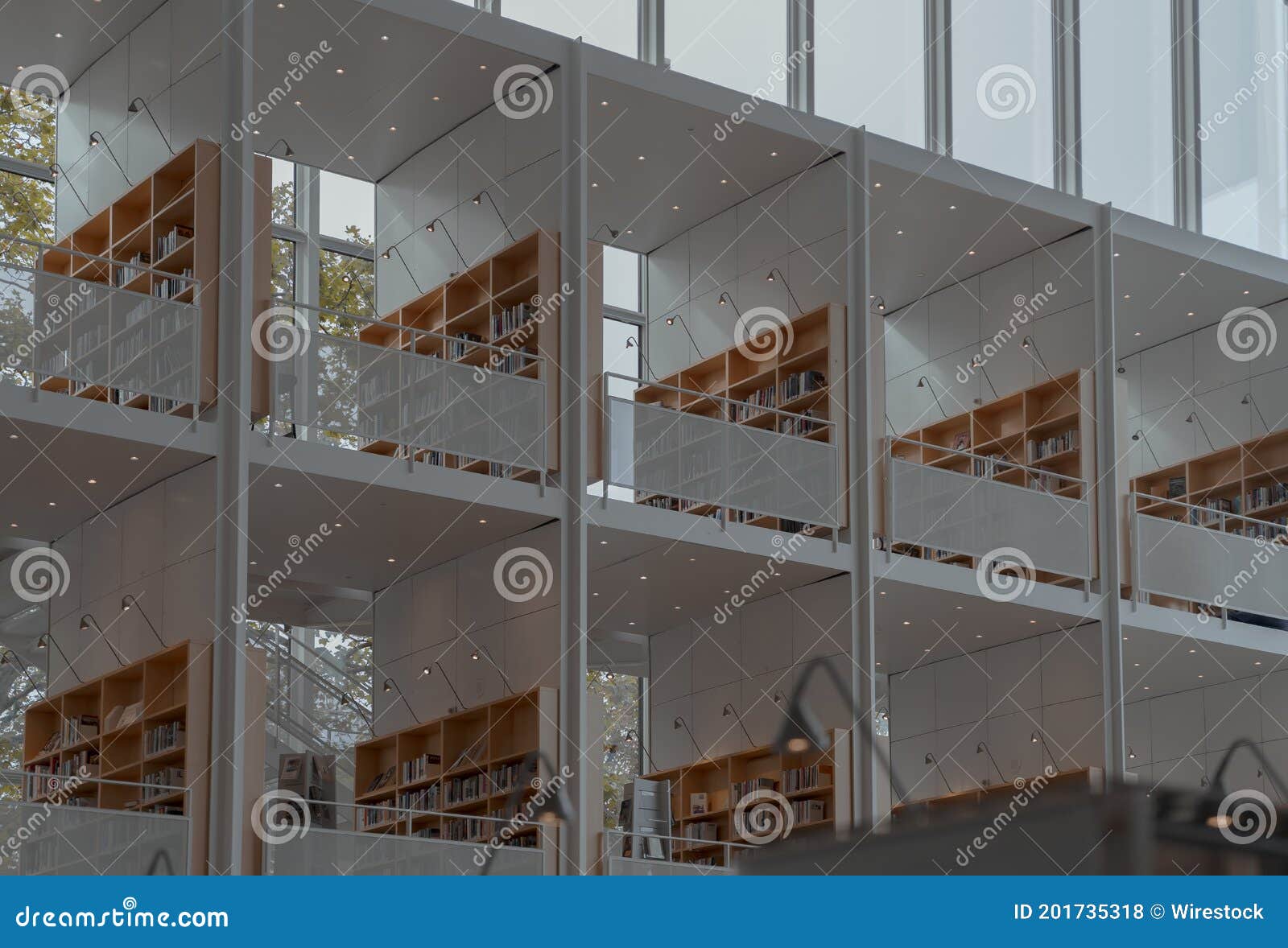 Glass Facade of a Modern Library Stock Photo - Image of construction ...