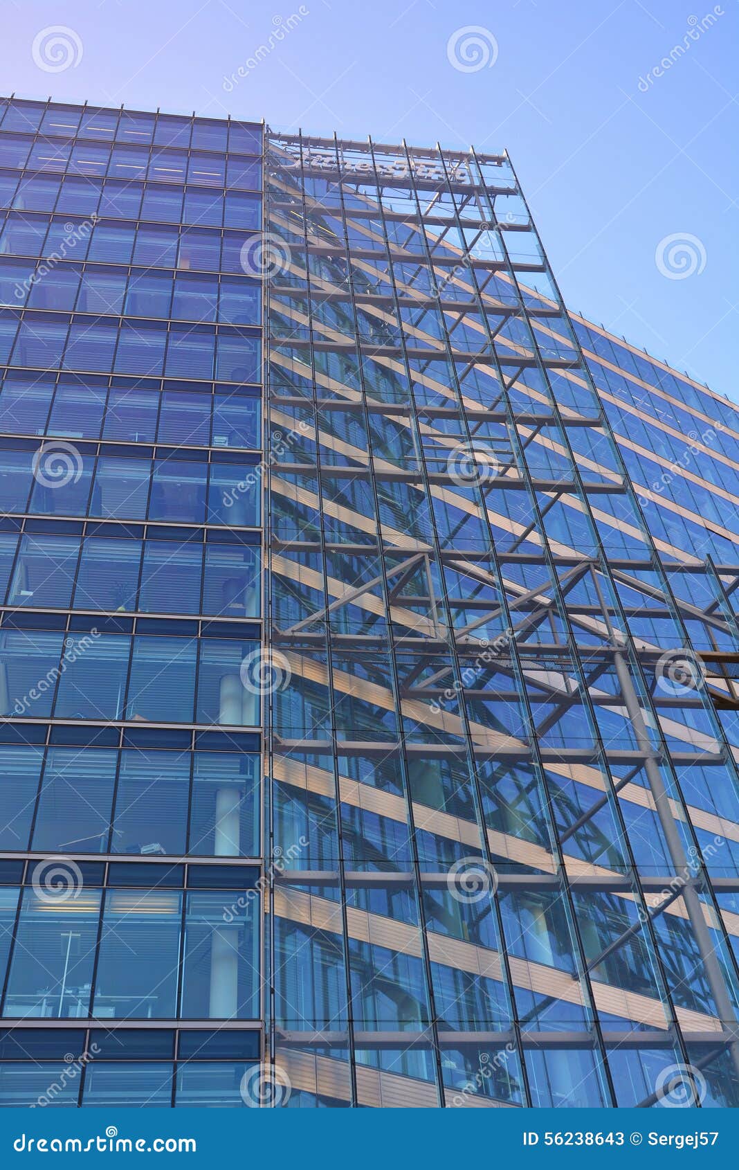 Glass Facade of Modern Office Building Stock Image - Image of city ...