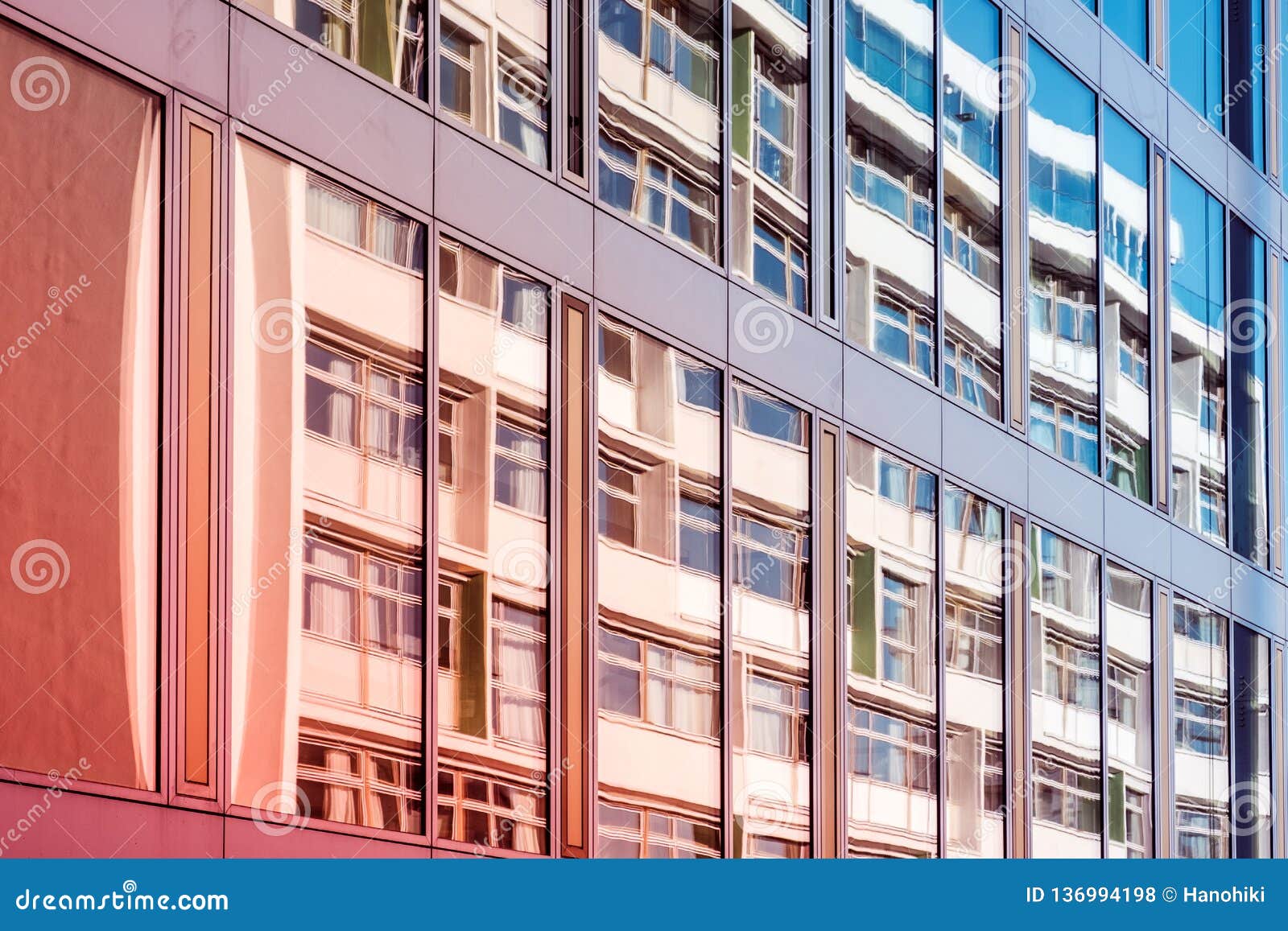 Glass Facade of Modern Office Building , Window Reflection Stock Photo ...