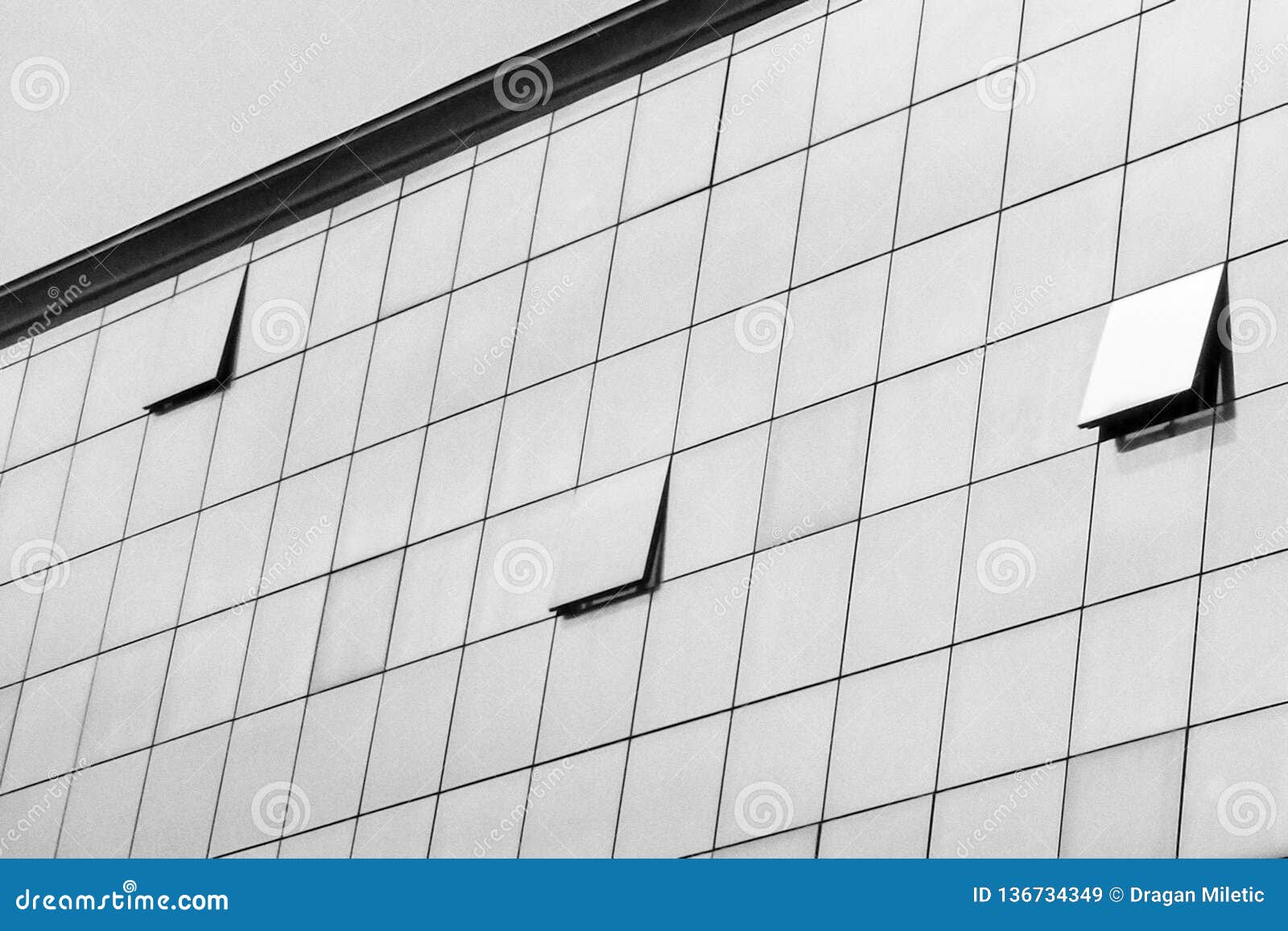 Glass Facade with Open Windows Stock Image - Image of business, modern ...