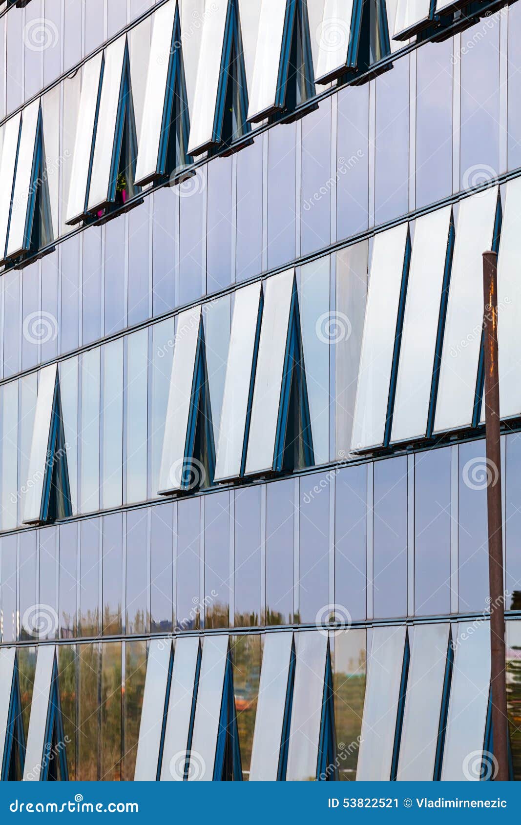 Glass Facade with Opened Windows Stock Image - Image of perspective ...