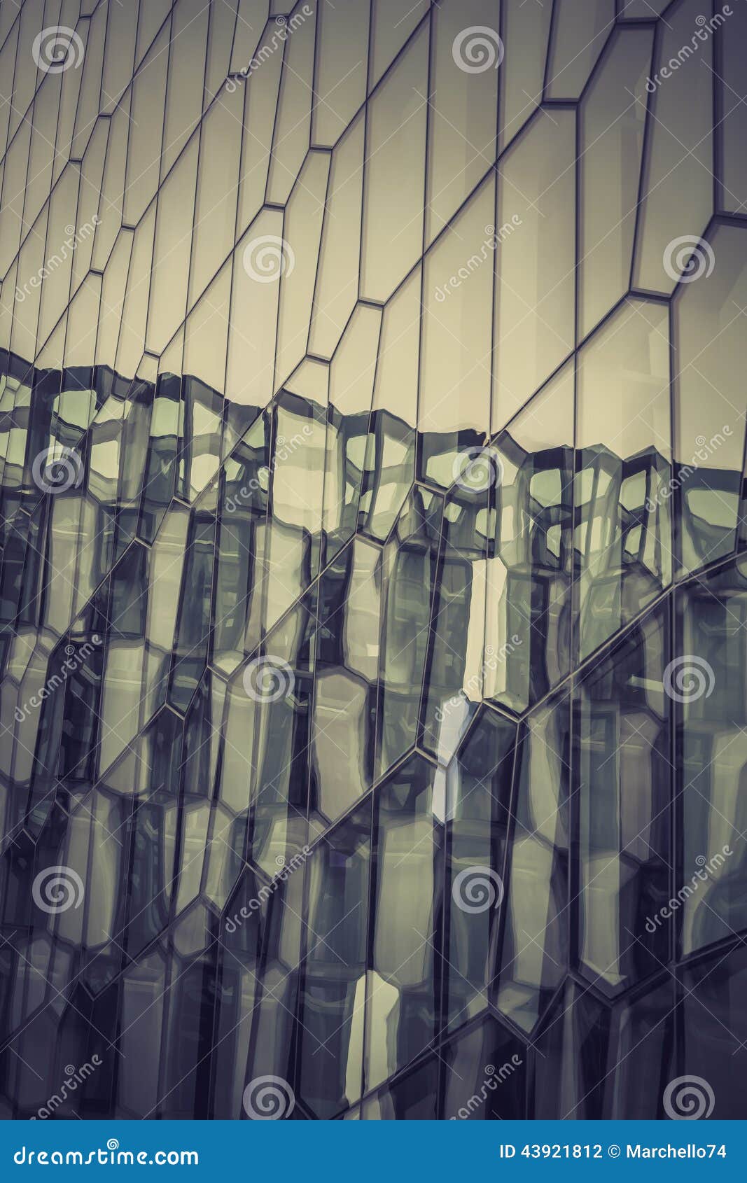 Glass Facade with Reflection of Abstract Building Stock Photo - Image ...