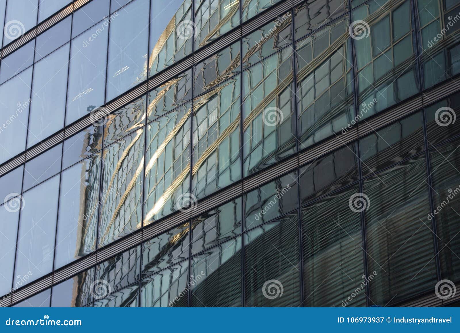 Glass Facade Reflection stock image. Image of town, architecture ...
