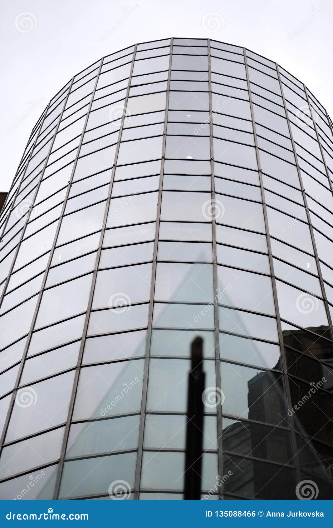 Glass Facade of a Round Modern Building Stock Photo - Image of segment ...