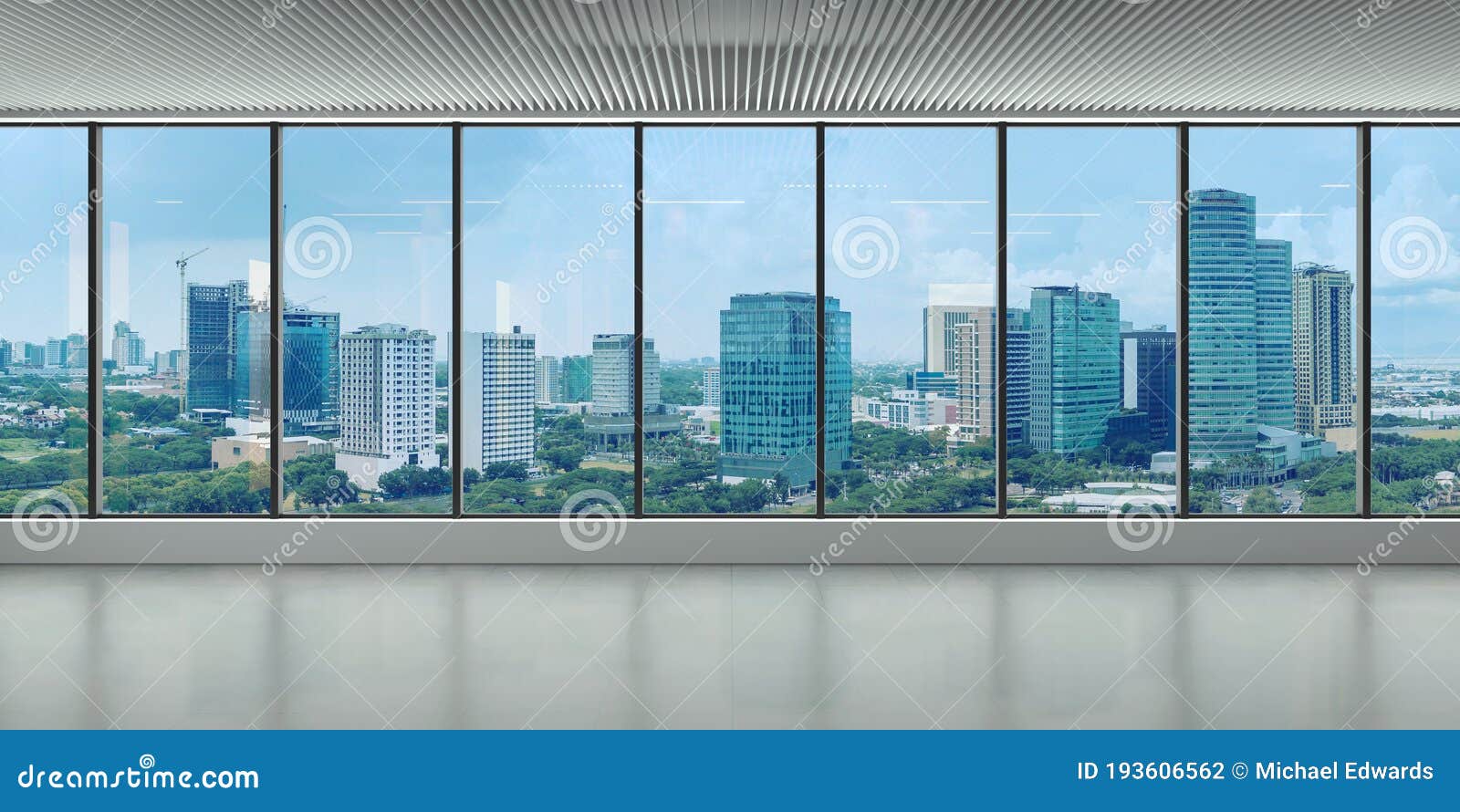 Glass Facade of the Skyscraper Interior. a Modern Panoramic Window and ...