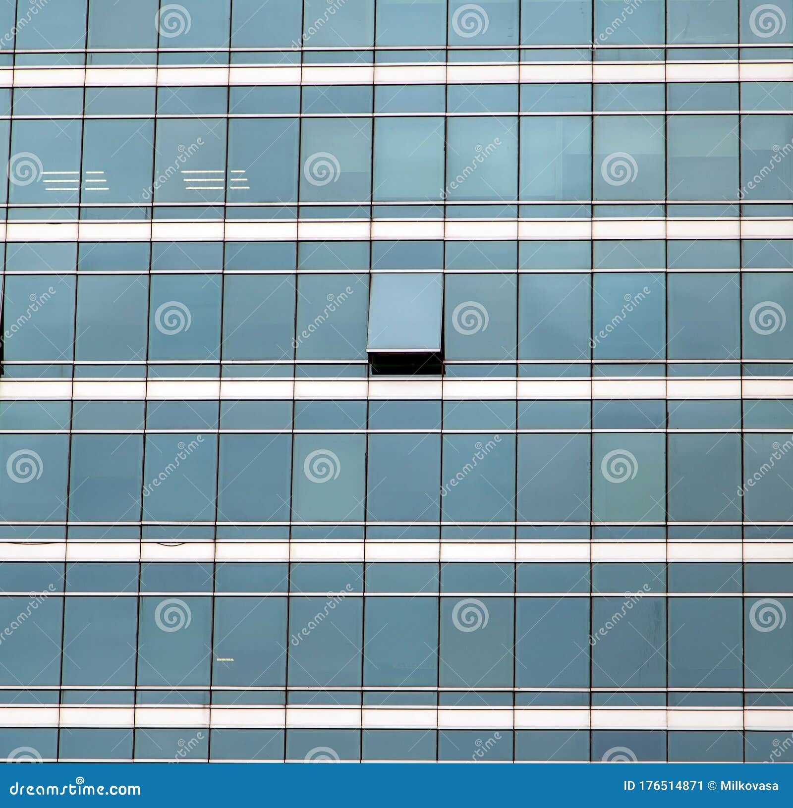 The Glass Facade of Skyscraper with One Exception - Open Window Stock ...