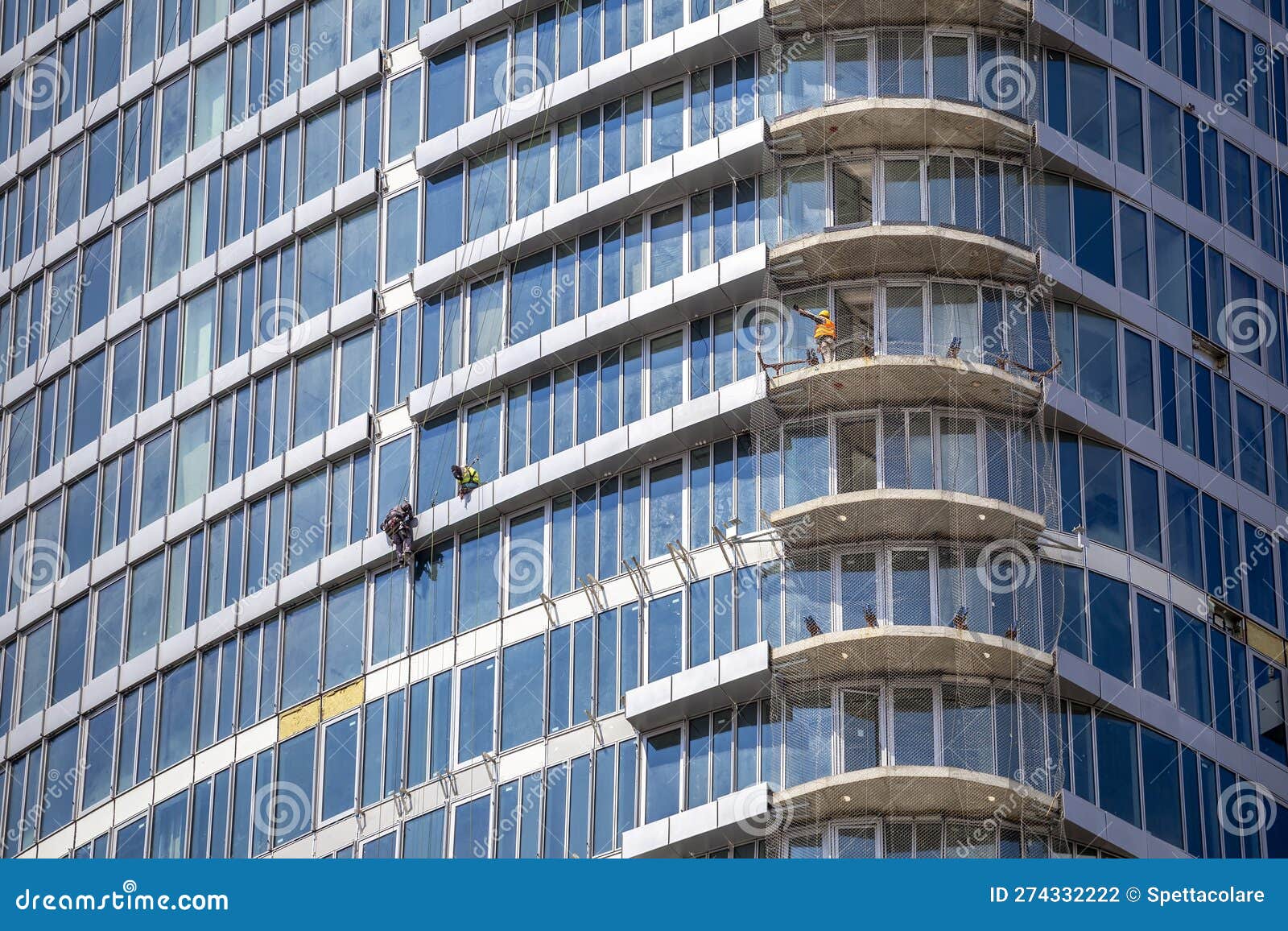 Glass Facade of Building Under Construction Stock Photo - Image of ...