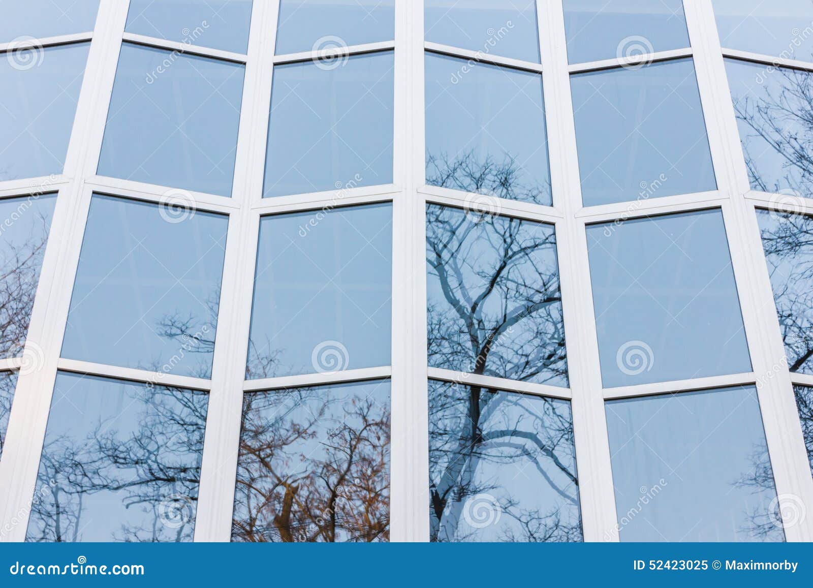 The Glass Facade of a Tall Building Stock Image - Image of blue, people ...